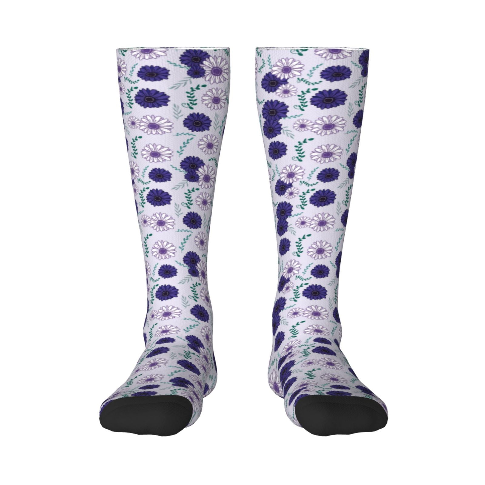 Naloa Daisies Flowers Thigh High Socks Extra Long Stretchy Sock Women ...