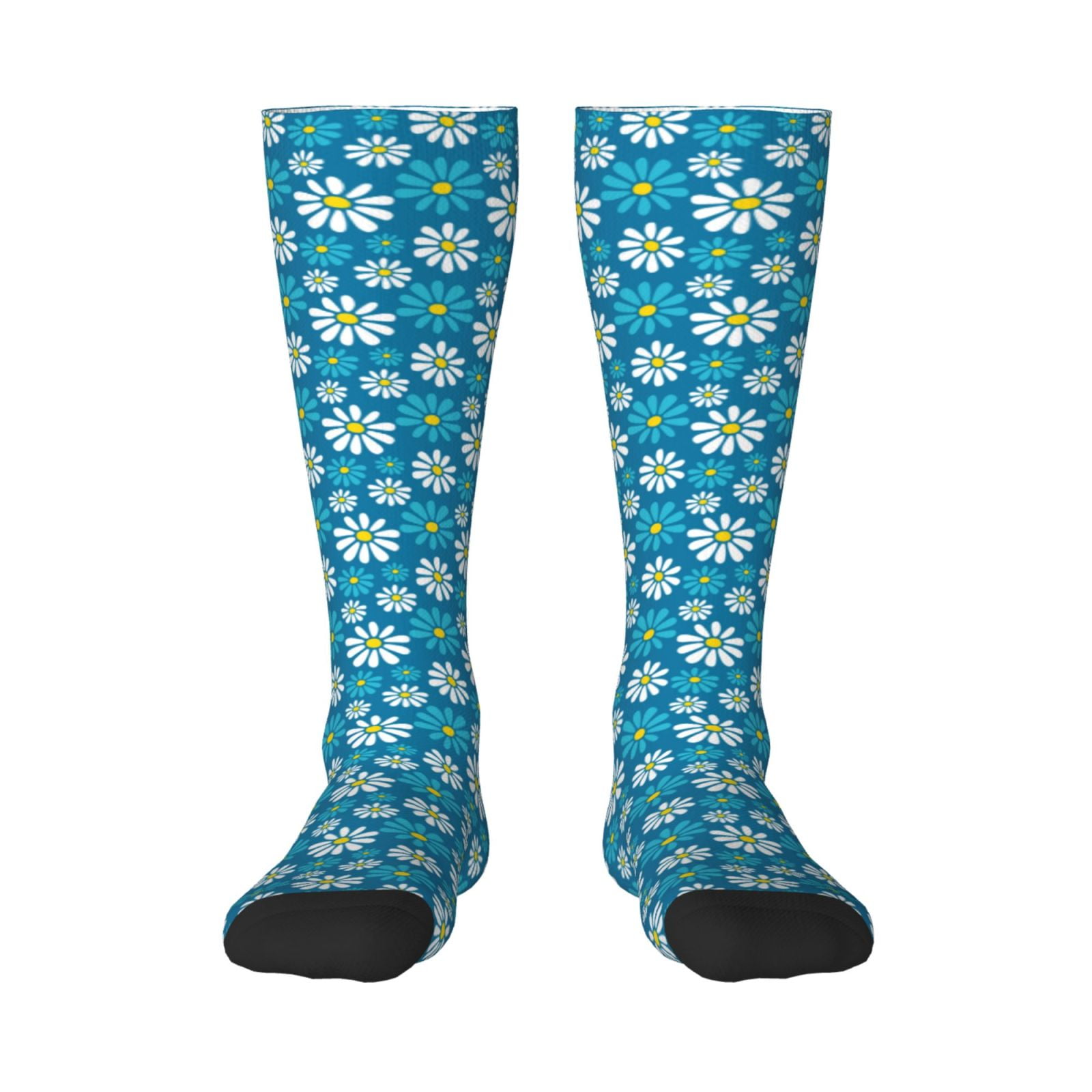 Naloa Daisies Flowers Thigh High Socks Extra Long Stretchy Sock Women ...