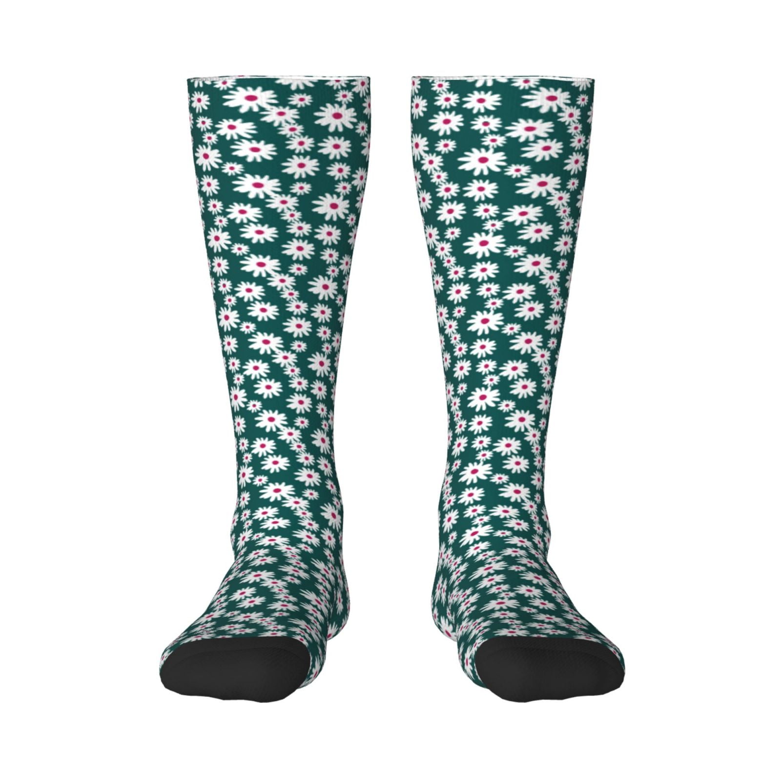Naloa Daisies Flowers Thigh High Socks Extra Long Stretchy Sock Women ...
