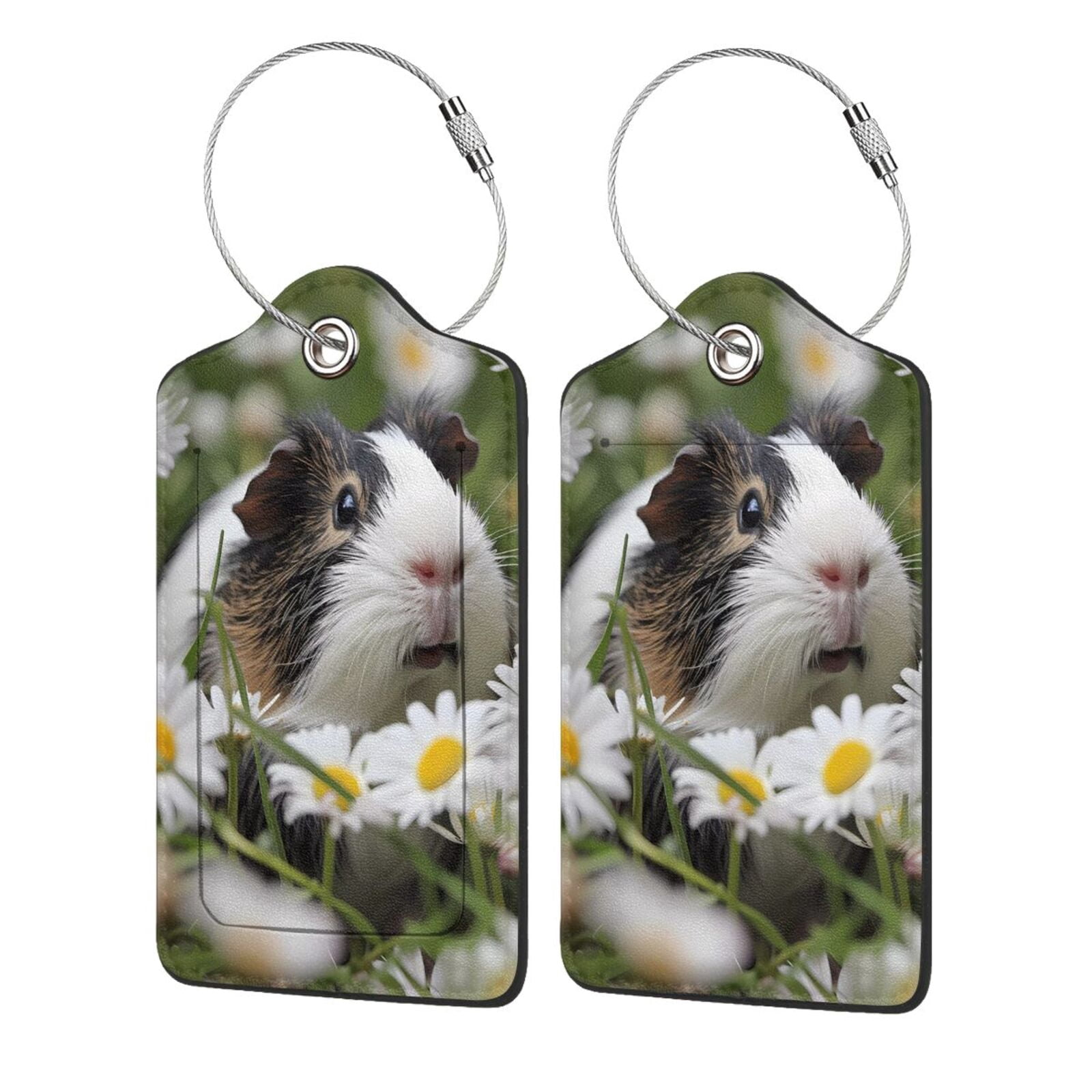 Naloa Daisy Guinea Pig Luggage Tag for Suitcase Leather Baggage Tag ...