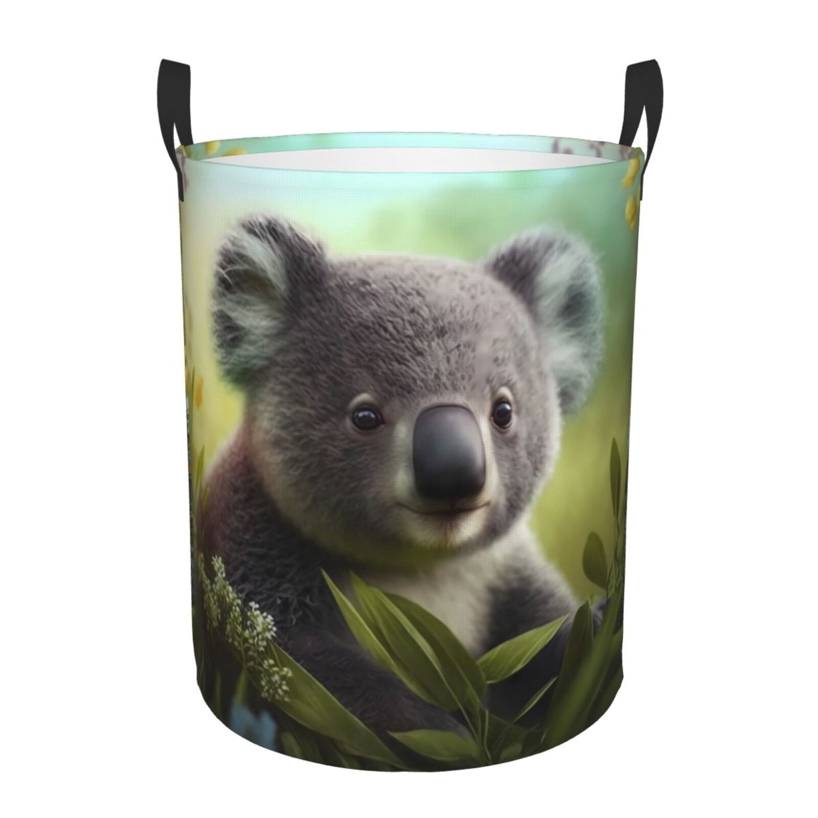 Naloa Daisy Koala Large Laundry Basket Waterproof Round Collapsible ...