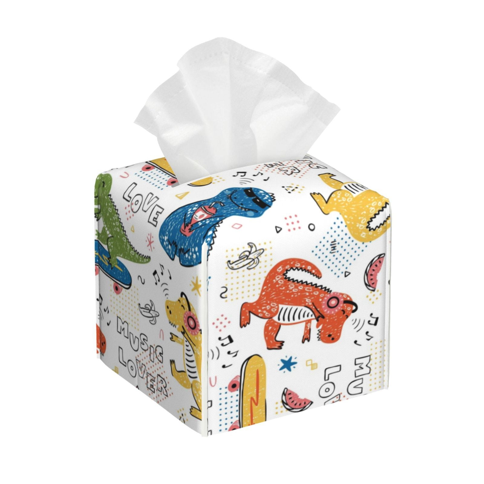 Naloa Dinosaur (2) Tissue Box CoverLeather Tissue Holder Square Facial ...