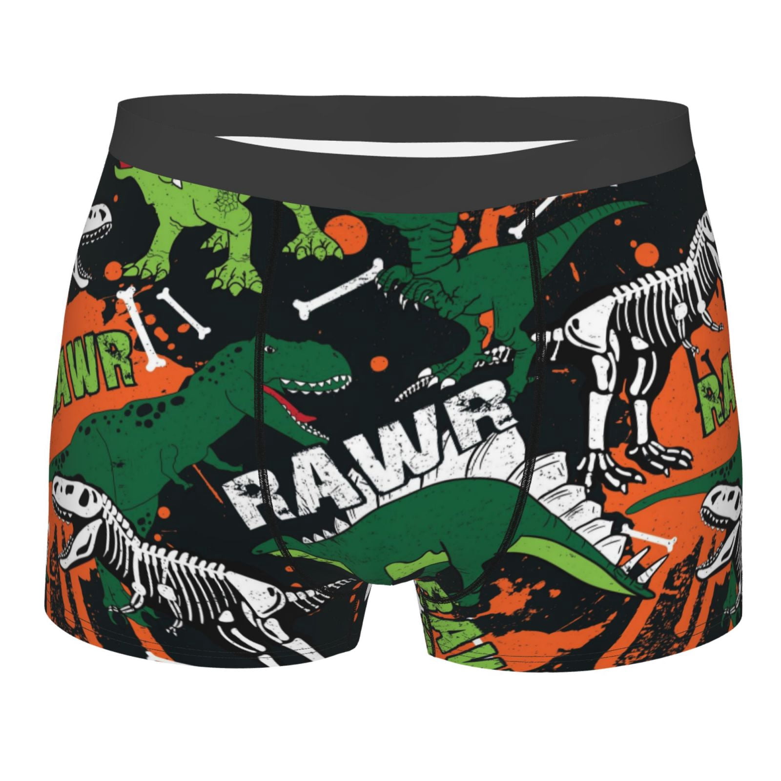 Naloa Dinosaur Skeleton Print Mens Underwear - Boxers for Men, Classic ...