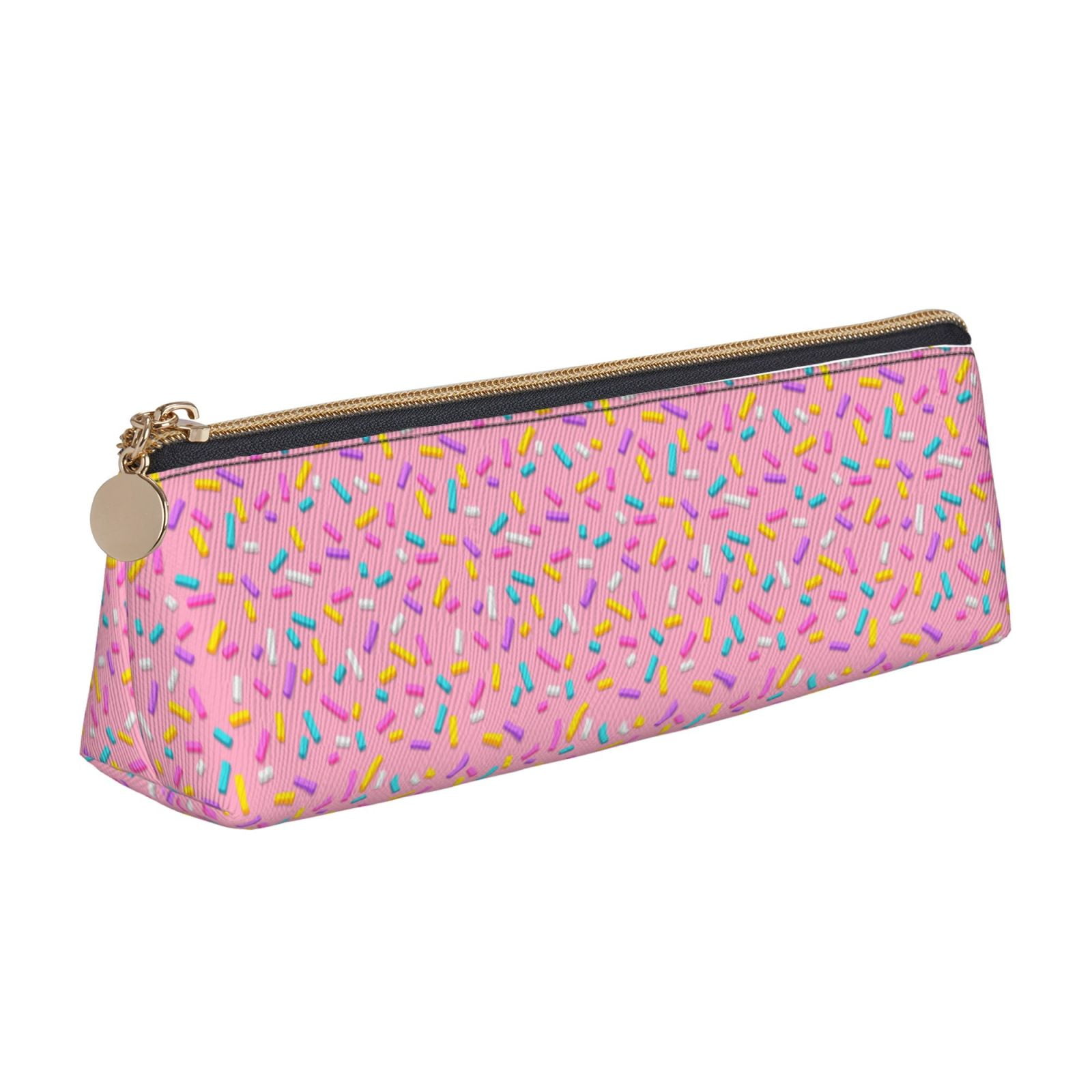 Naloa Donut Print Leather Pencil Case - Portable Big Capacity Pencil ...