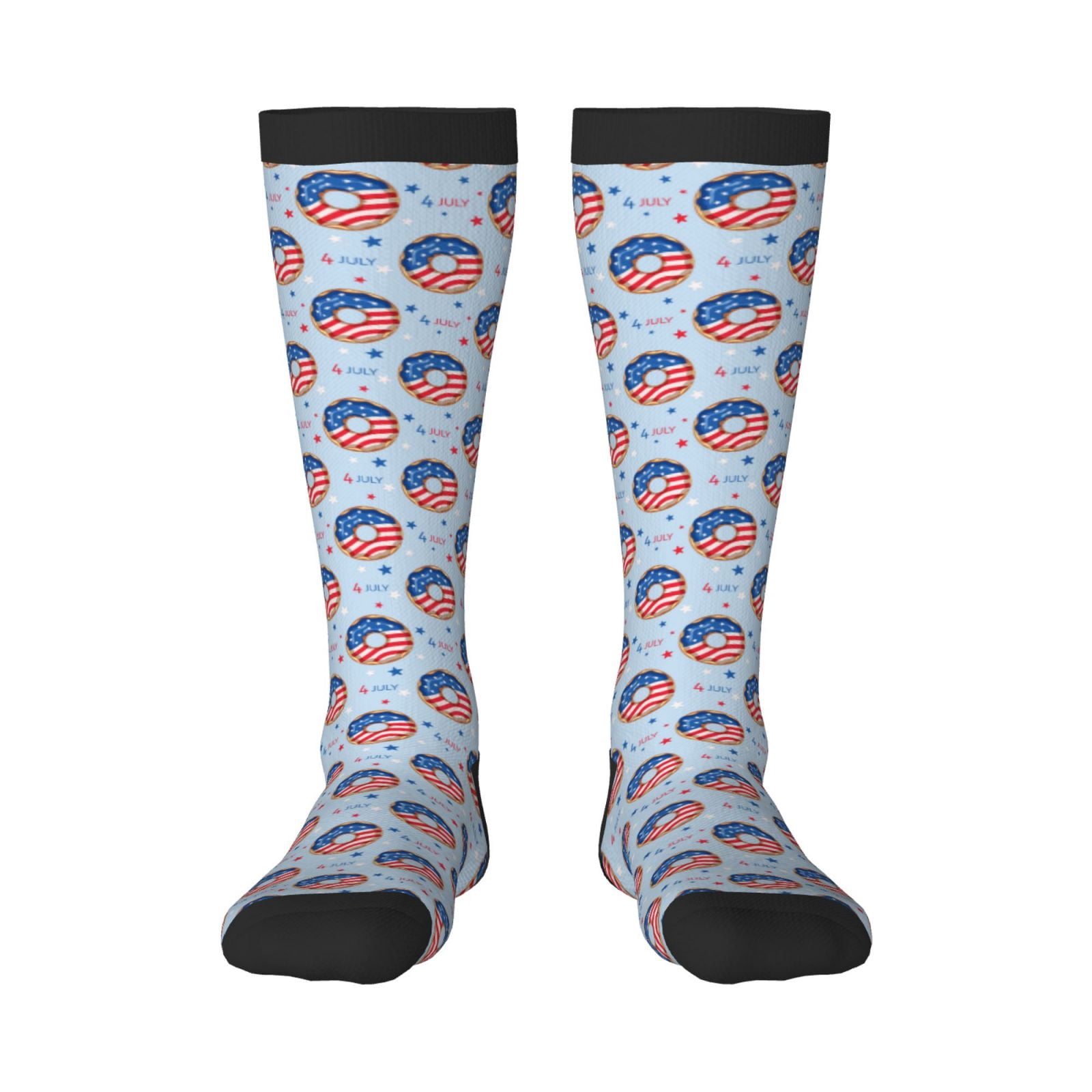 Naloa Donut with the USA Fag Thigh High Socks Extra Long Stretchy Sock ...
