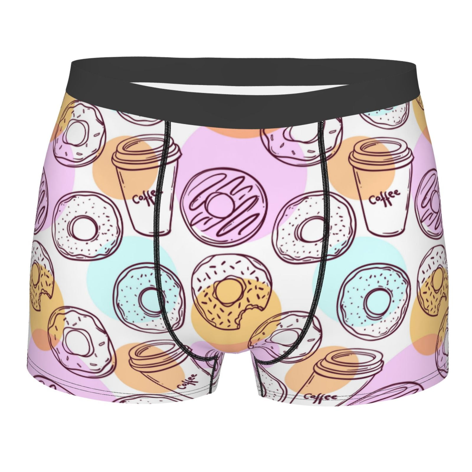Naloa Donuts and Coffee Print Mens Underwear - Boxers for Men, Classic ...