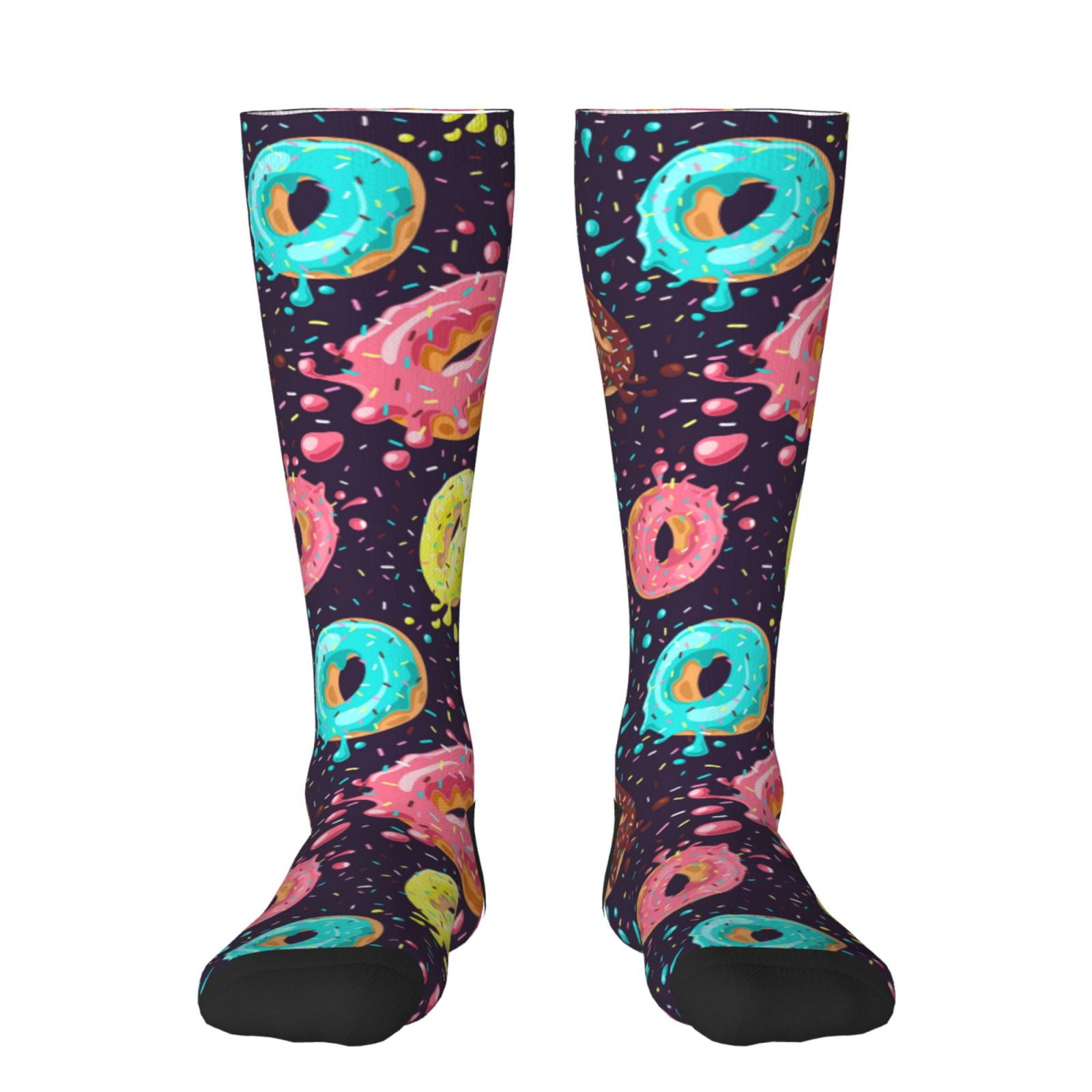 Naloa Donuts1 Thigh High Socks Extra Long Stretchy Sock Women Over Knee ...