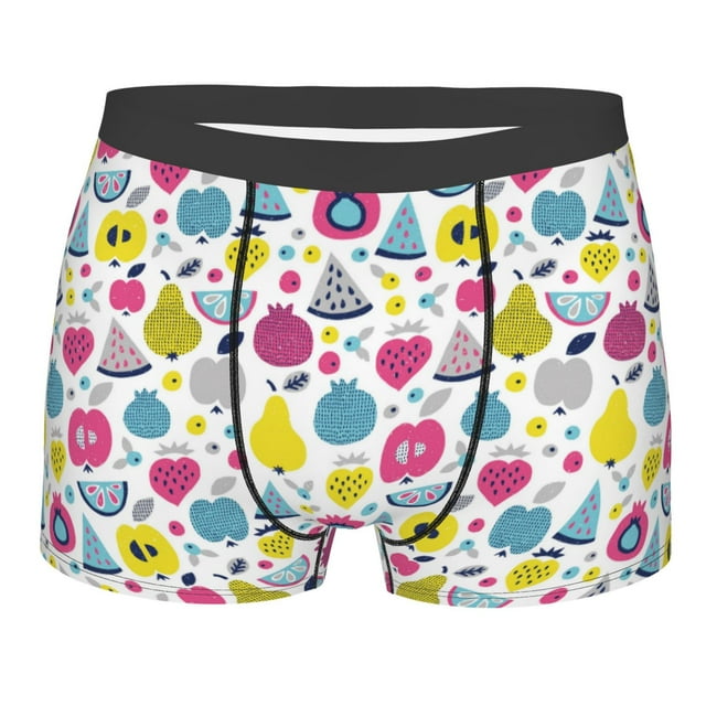 Naloa Doodle Fruits Print Mens Underwear - Boxers for Men, Classic ...