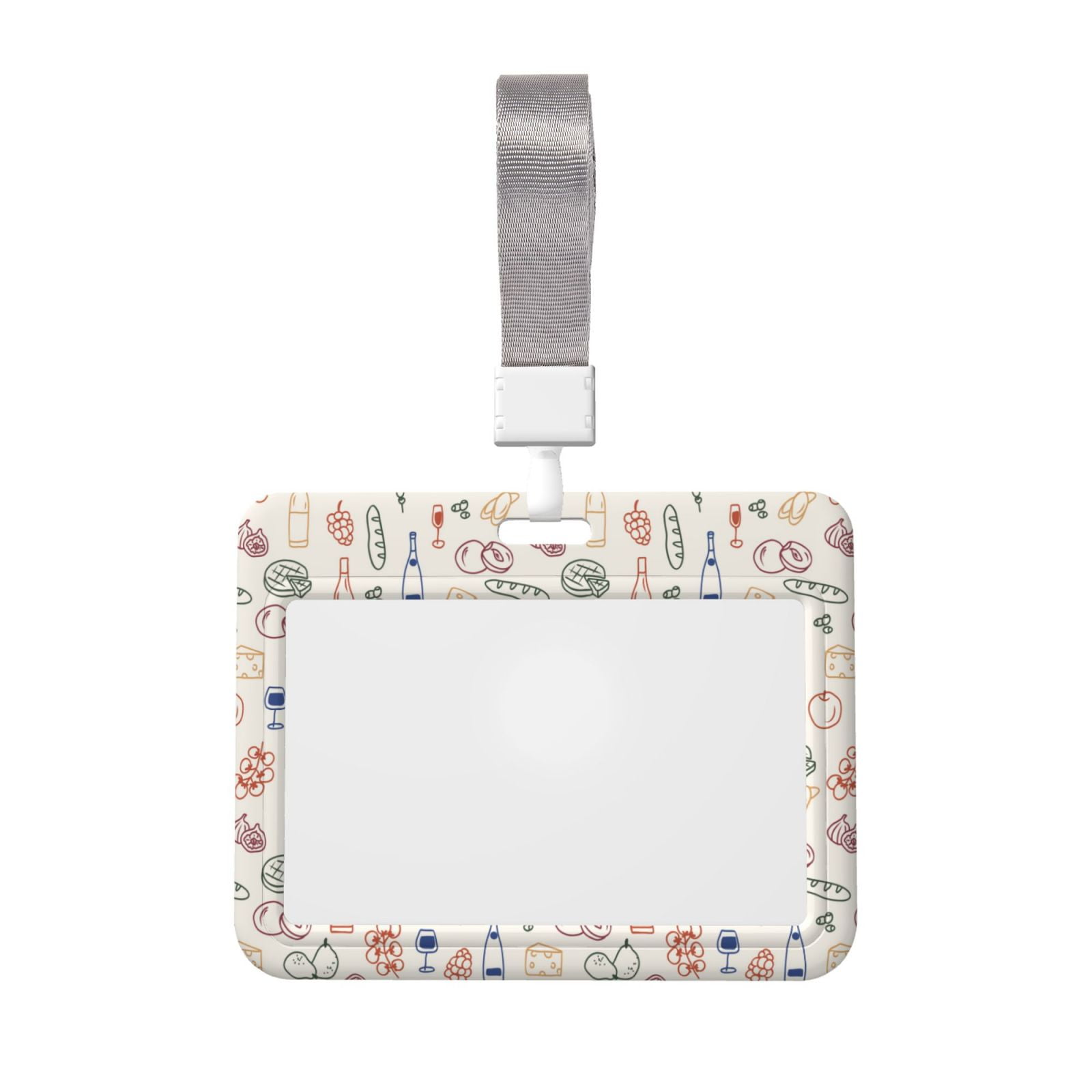 Naloa Doodle Wine Card Badge Holder Work Badge Sleeve for Office ...