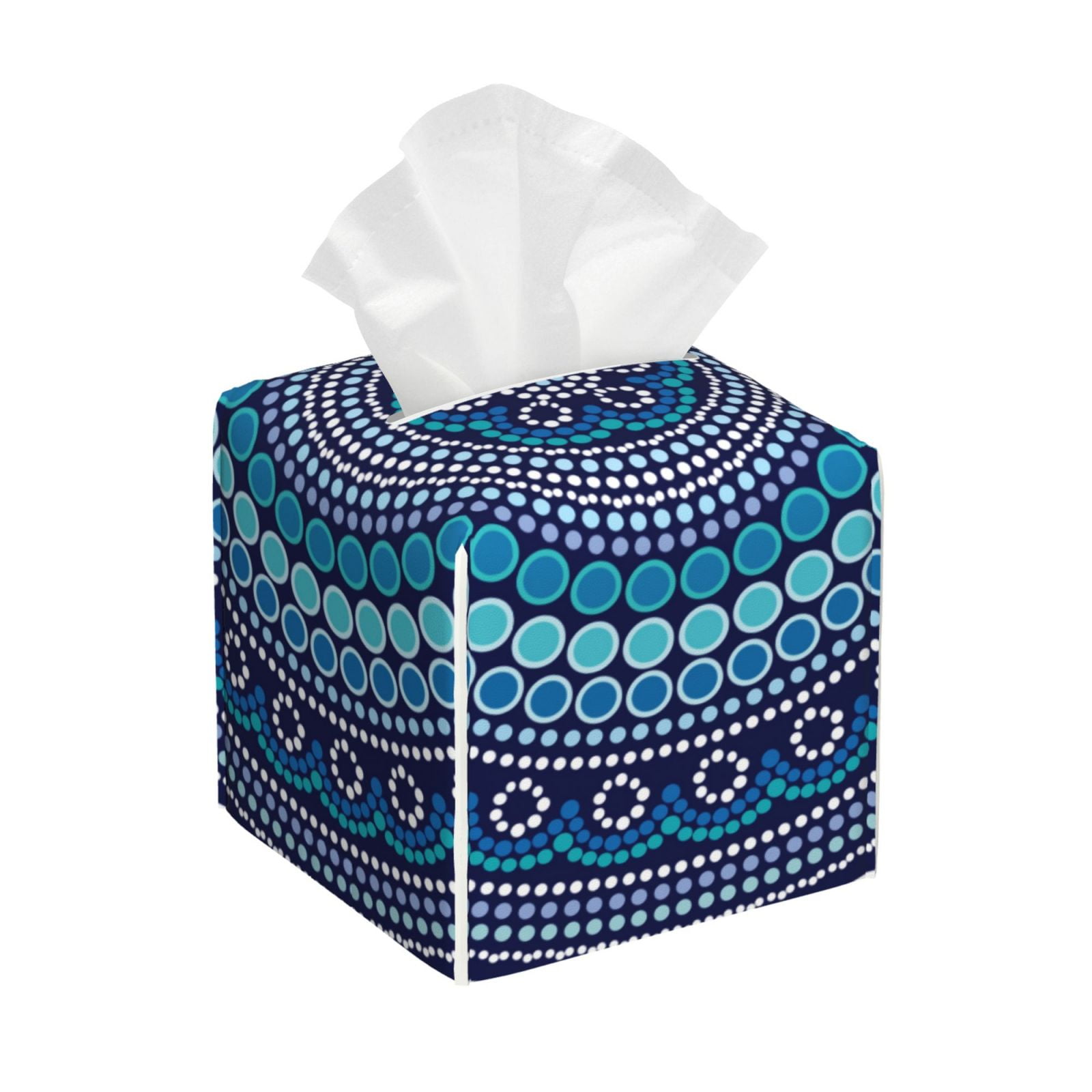 Naloa Dot Painting Tissue Box Cover Leather Tissue Holder Square Facial ...