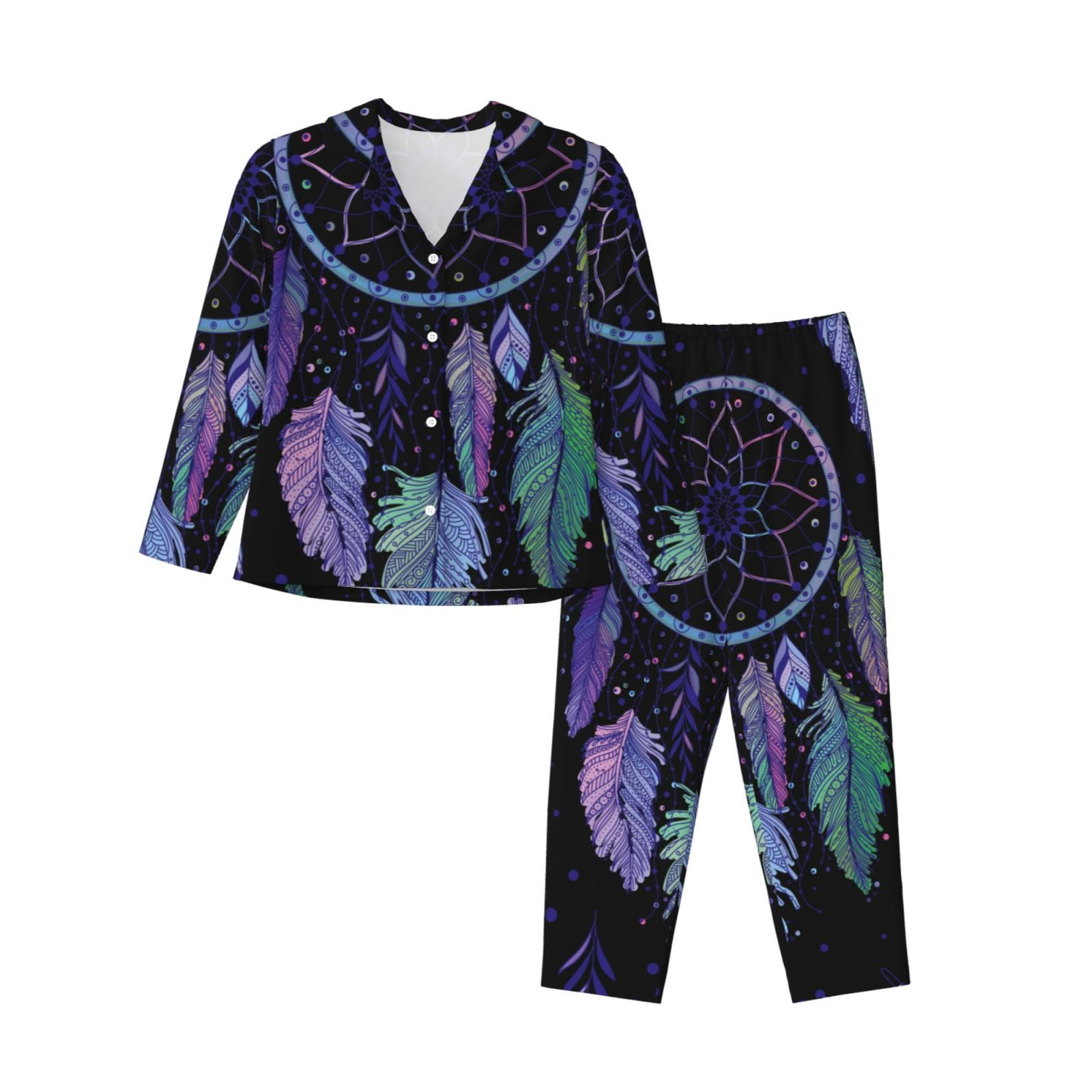 Naloa Dreamcatcher With Colorful Feathers Pajamas for Women Set, Womens ...