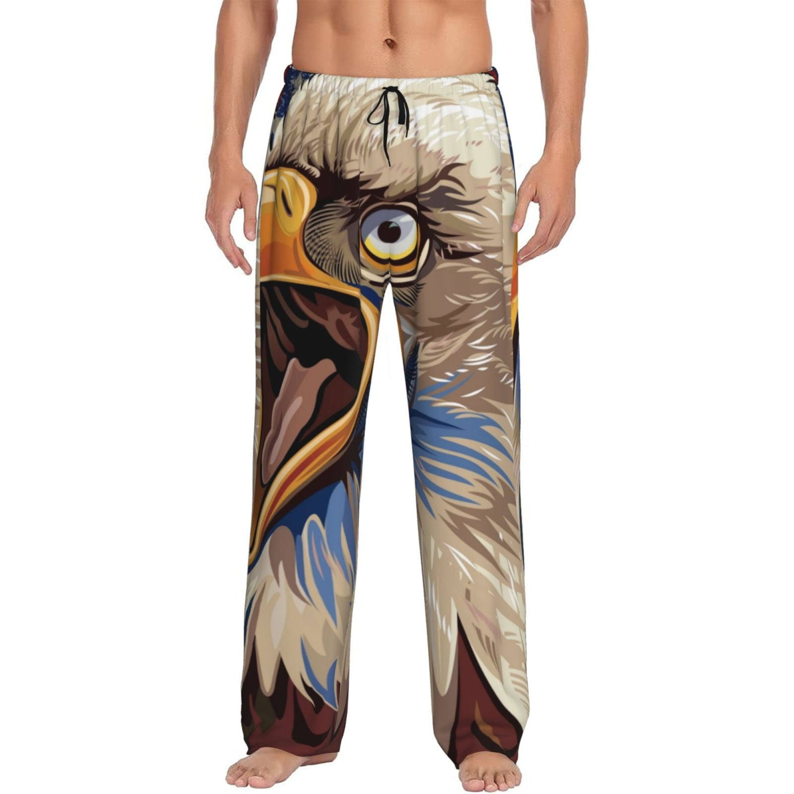 Naloa Eagle With USA Flags Pajama Pants Men, PJ Bottoms, Sleep & Lounge ...
