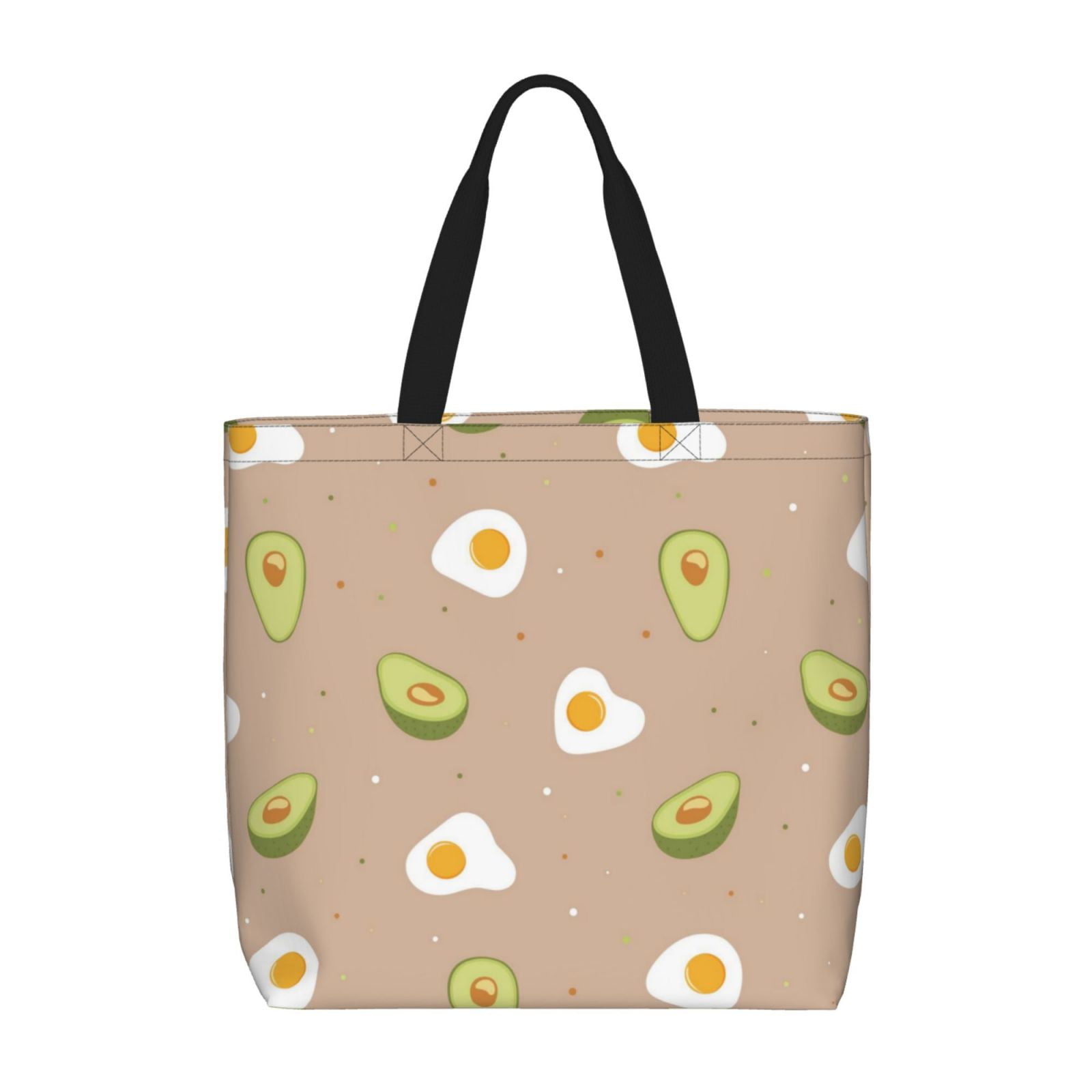 Naloa Egg and Avocado Tote Bag for Women, Foldable Tote Bag With Zipper ...