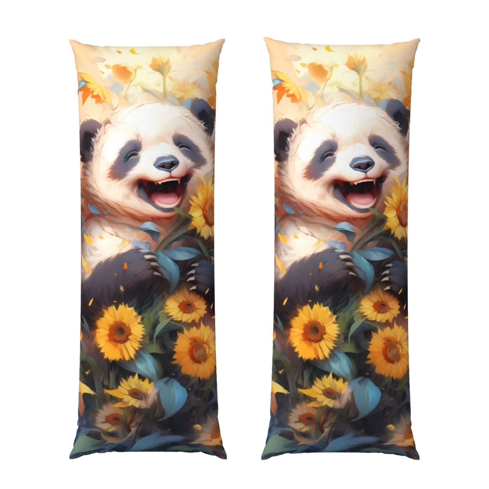 Naloa Elegant Cute Panda Sunflower Super Soft 20x60 Body Pillow Case ...