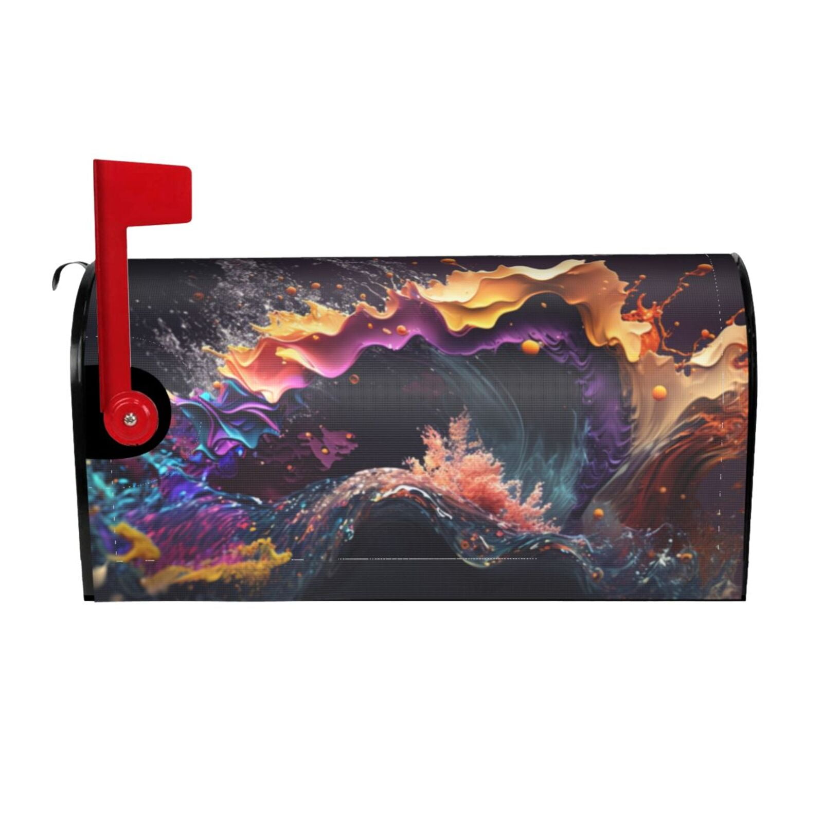 Naloa Explosive Fluid Splash Art Mailbox Covers Magnetic Post Box Cover ...