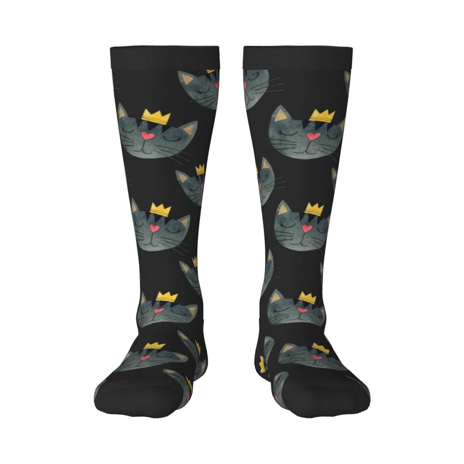 Naloa Faces Of The Cat Thigh High Socks Extra Long Stretchy Sock Women ...