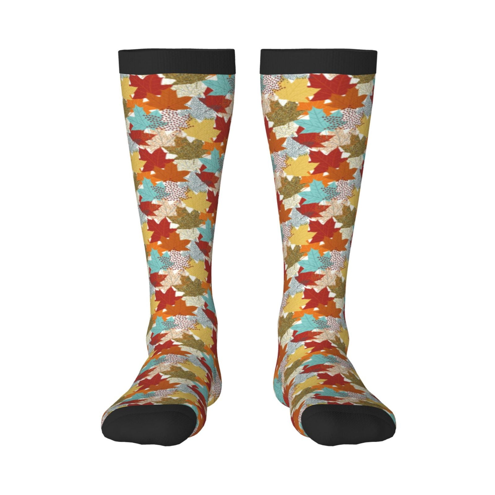 Naloa Fall Maple Leaves Thigh High Socks Extra Long Stretchy Sock Women ...