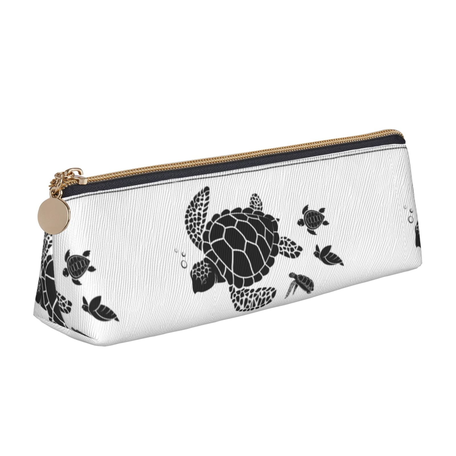 Naloa Family Of Sea Turtles Print Leather Pencil Case - Portable Big ...