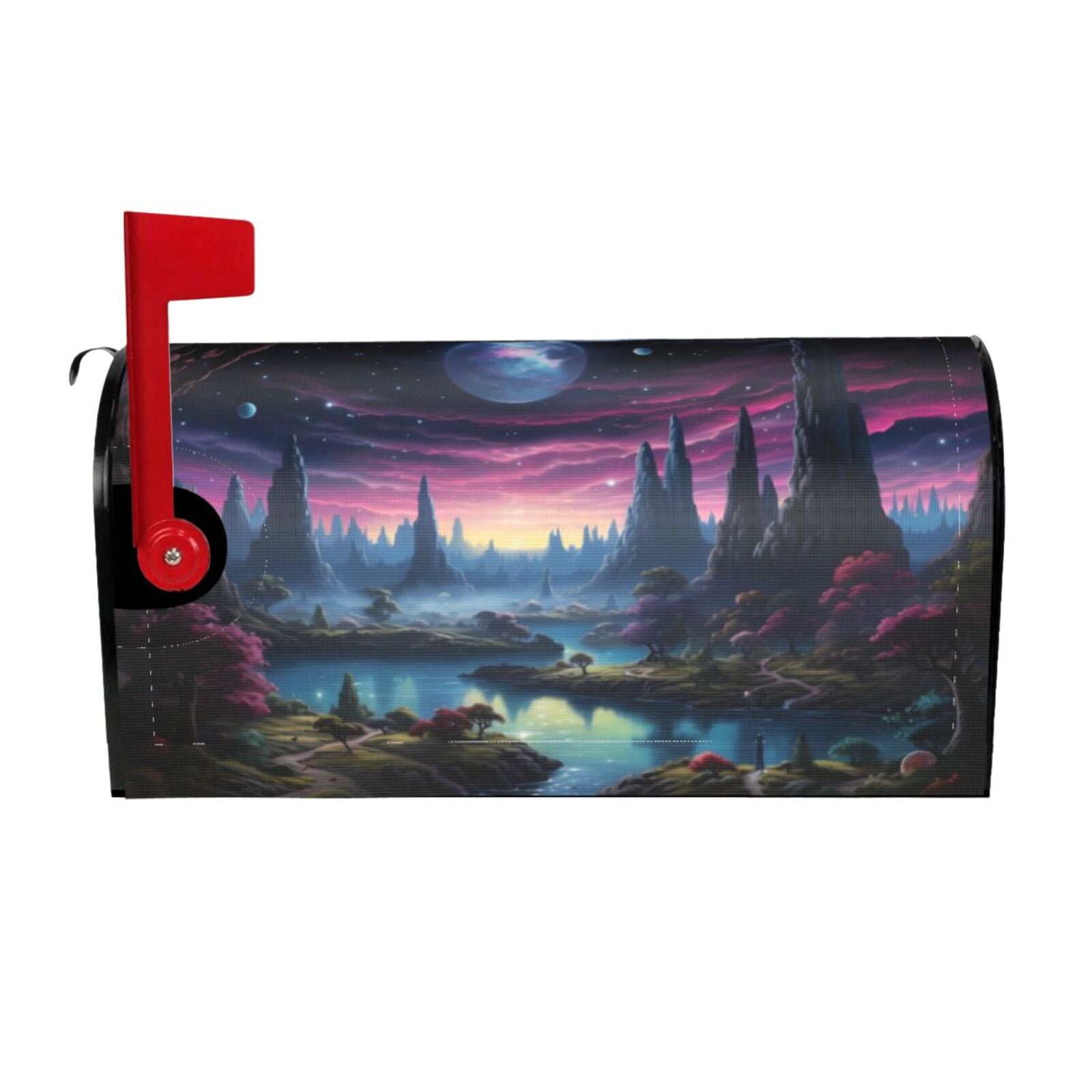 Naloa Fantasy Landscape Starry Night Mailbox Covers Magnetic Post Box ...