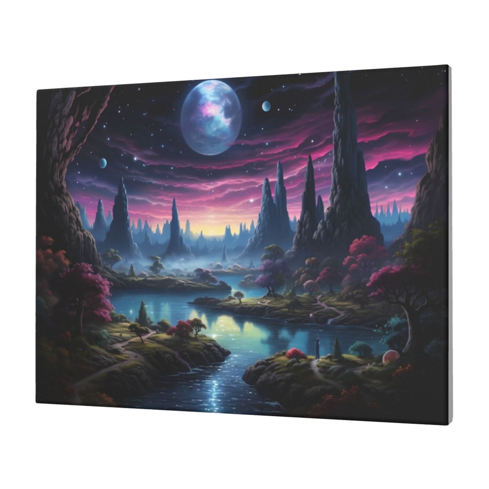 Naloa Fantasy Landscape Starry Night Print Canvas Picture,Wall Pictures ...