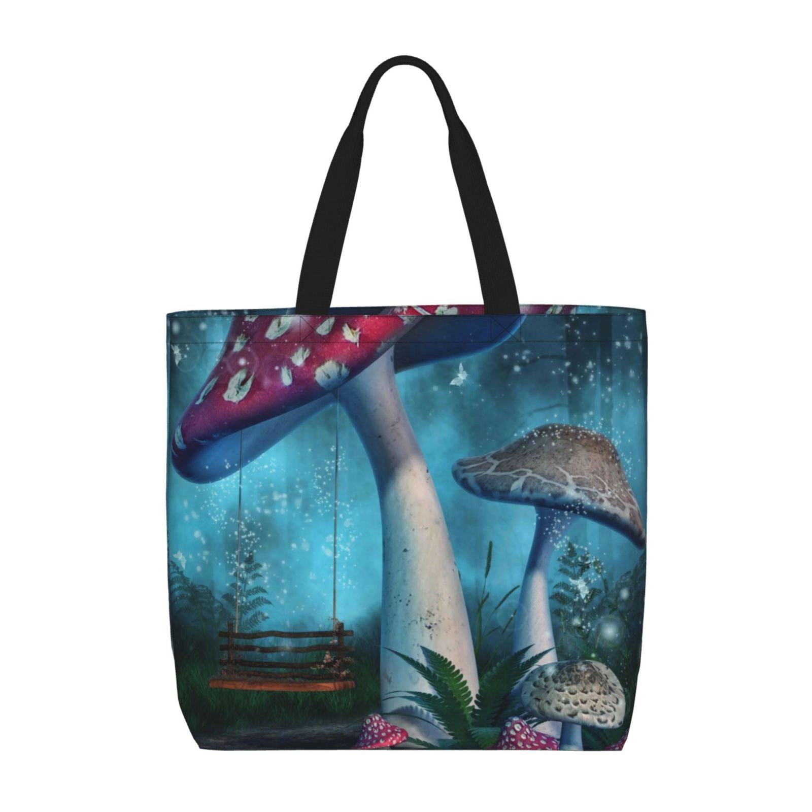 Naloa Fantasy Mushrooms Tote Bag for Women, Foldable Tote Bag With ...