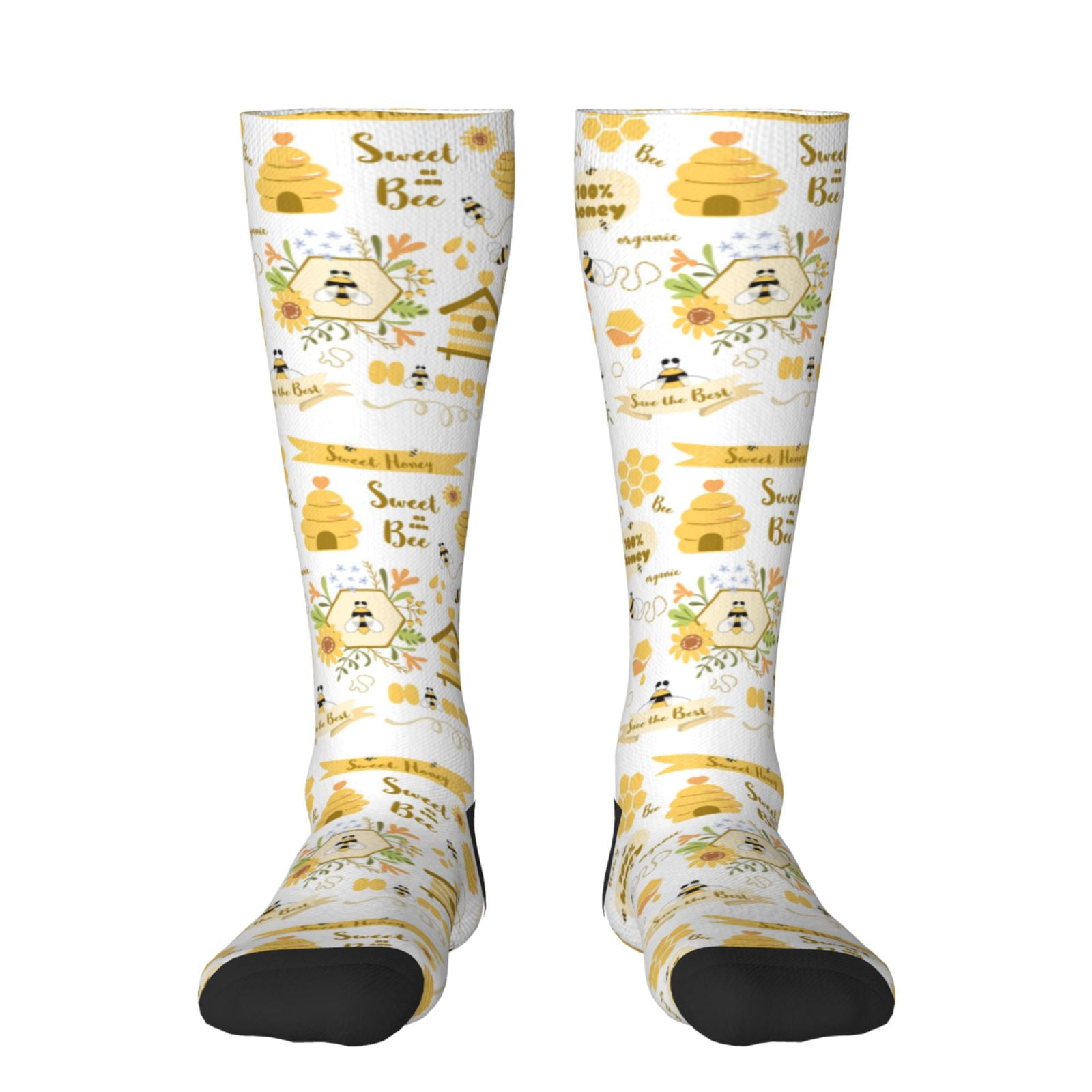Naloa Farm Bee Cute Honey Thigh High Socks Extra Long Stretchy Sock ...