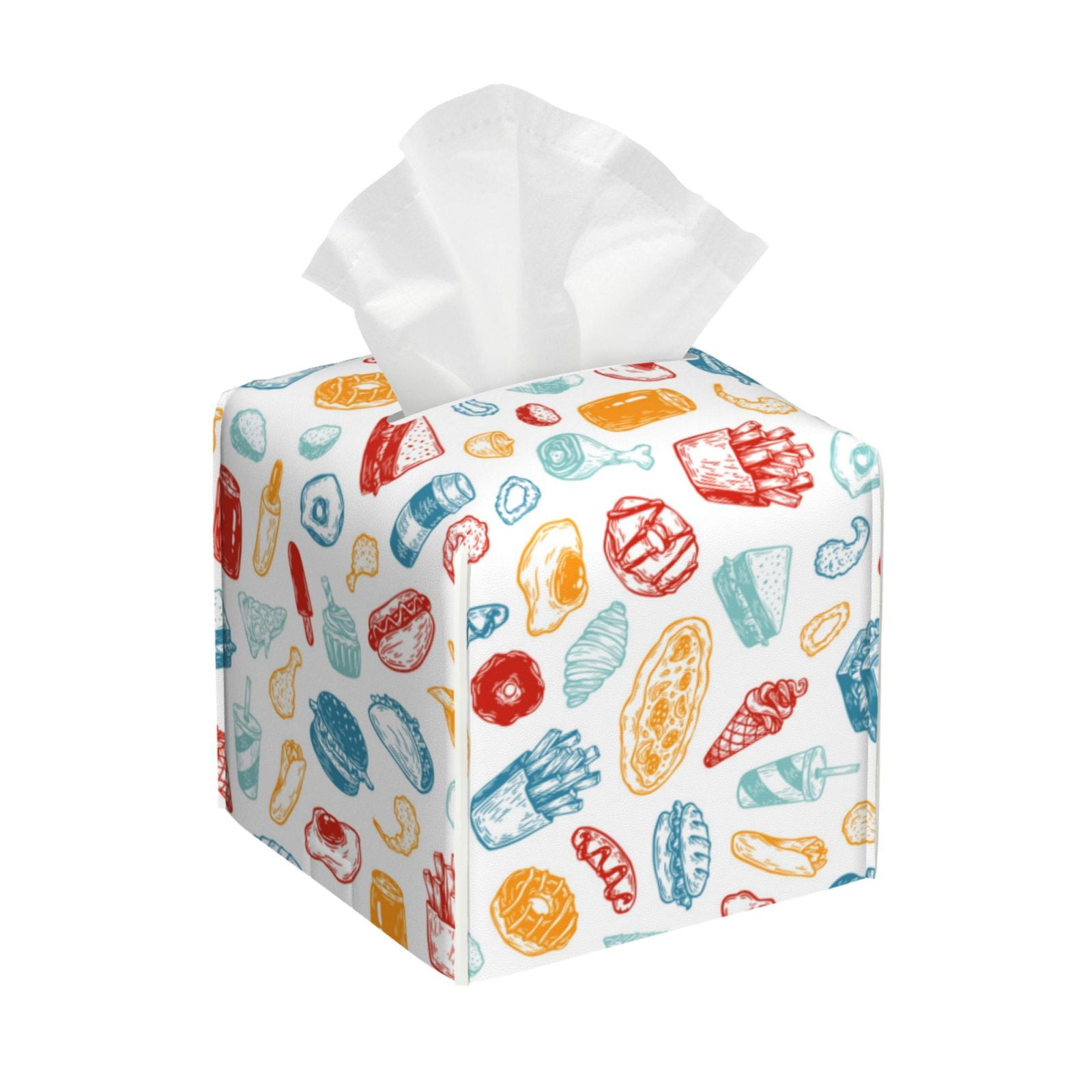 Naloa Fast Food 2 Tissue Box Cover Leather Tissue Holder Square Facial ...
