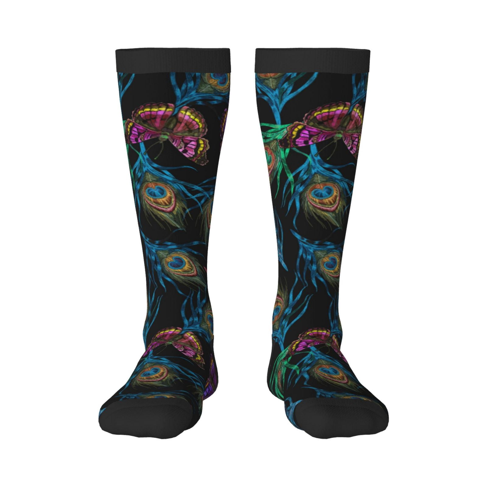 Naloa Feathers And Butterflies Thigh High Socks Extra Long Stretchy ...
