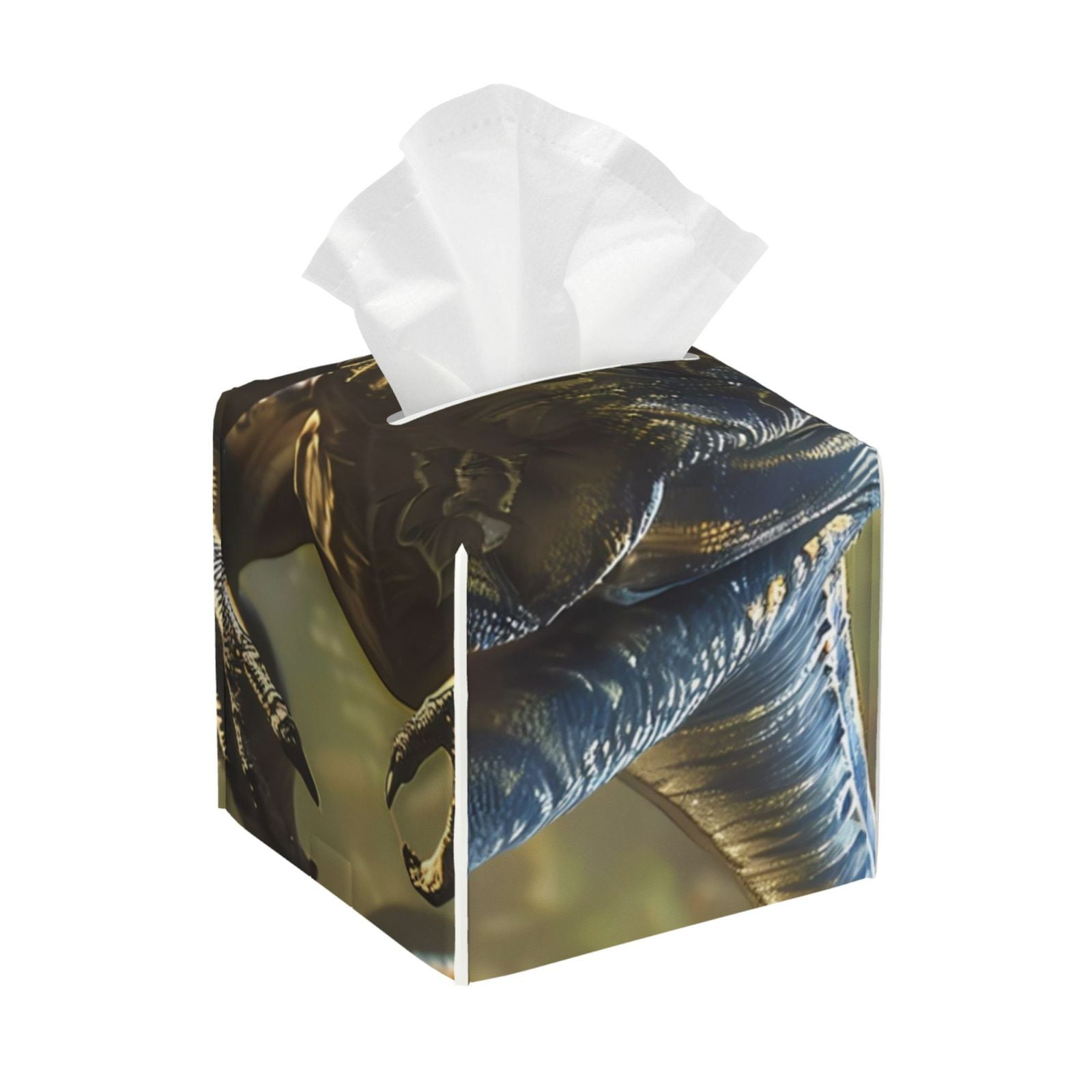 Naloa Ferocious Dinosaur Tissue Box Cover Leather Tissue Holder Square ...