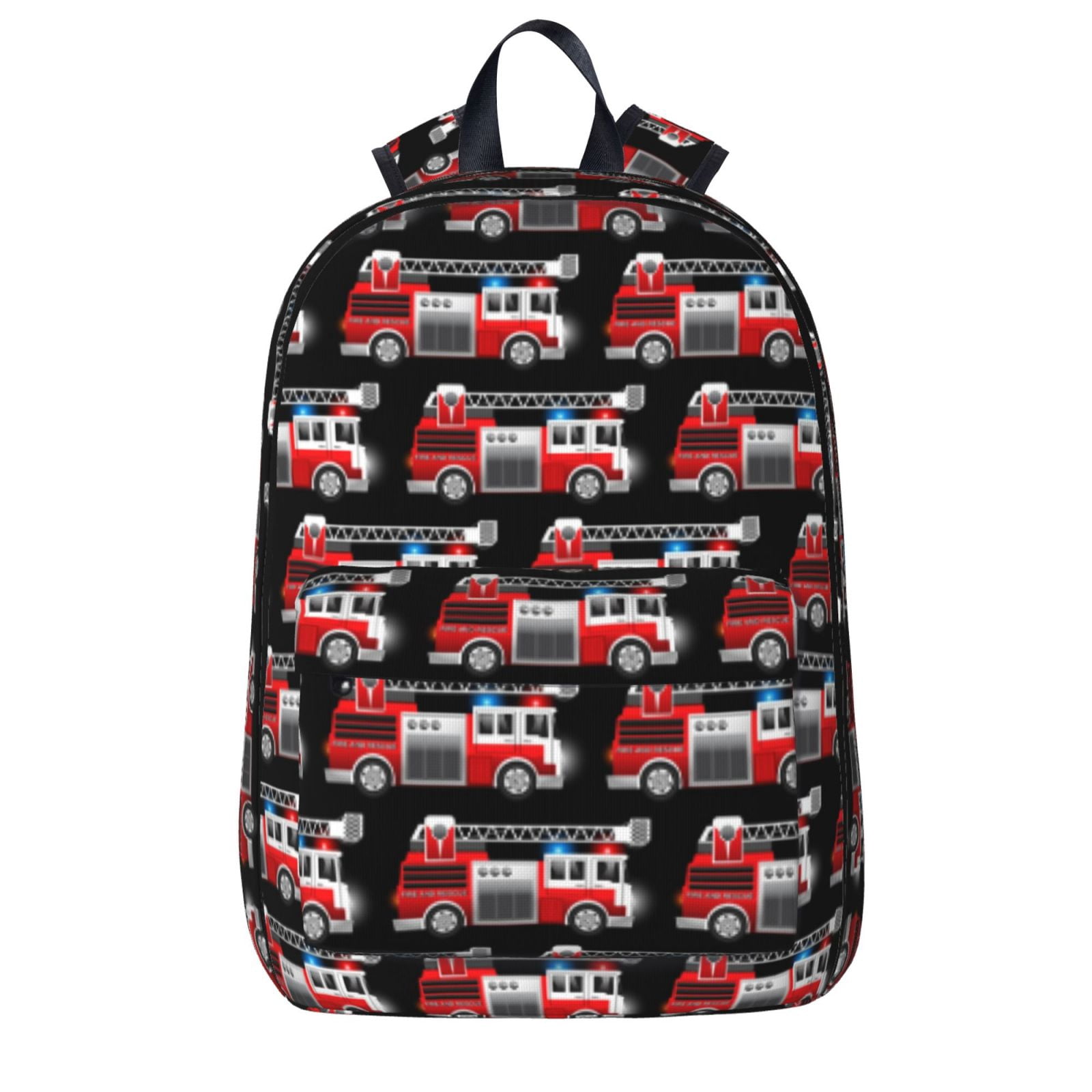 Naloa Fire and Rescue Truck Print Laptop Backpack - Computer Bag with 2 ...