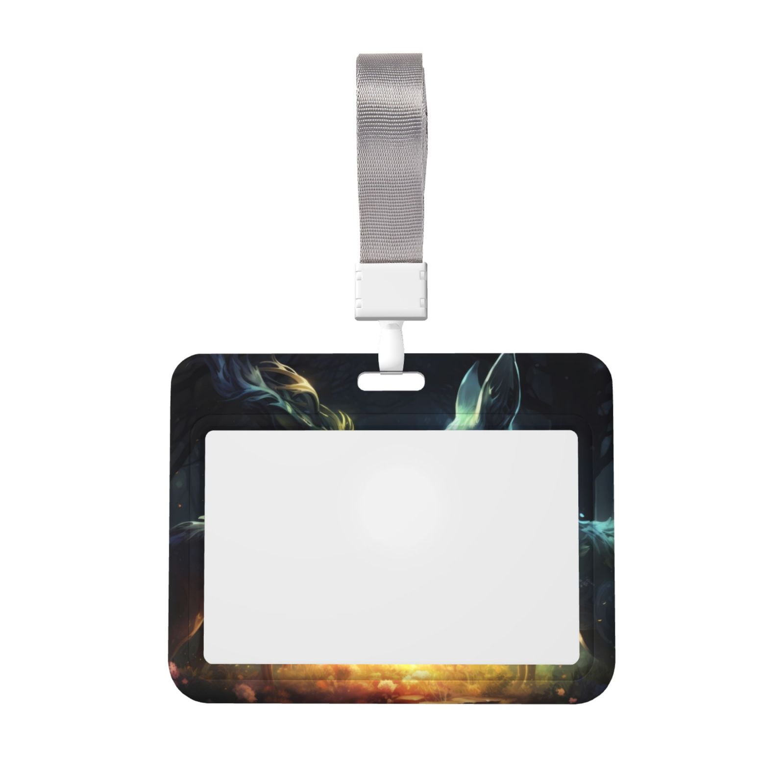 Naloa Firefly Forest Fox Card Badge Holder Work Badge Sleeve for Office ...