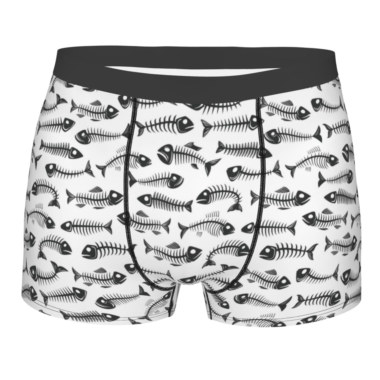 Naloa Fish Bones Print Mens Underwear - Boxers for Men, Classic Briefs ...