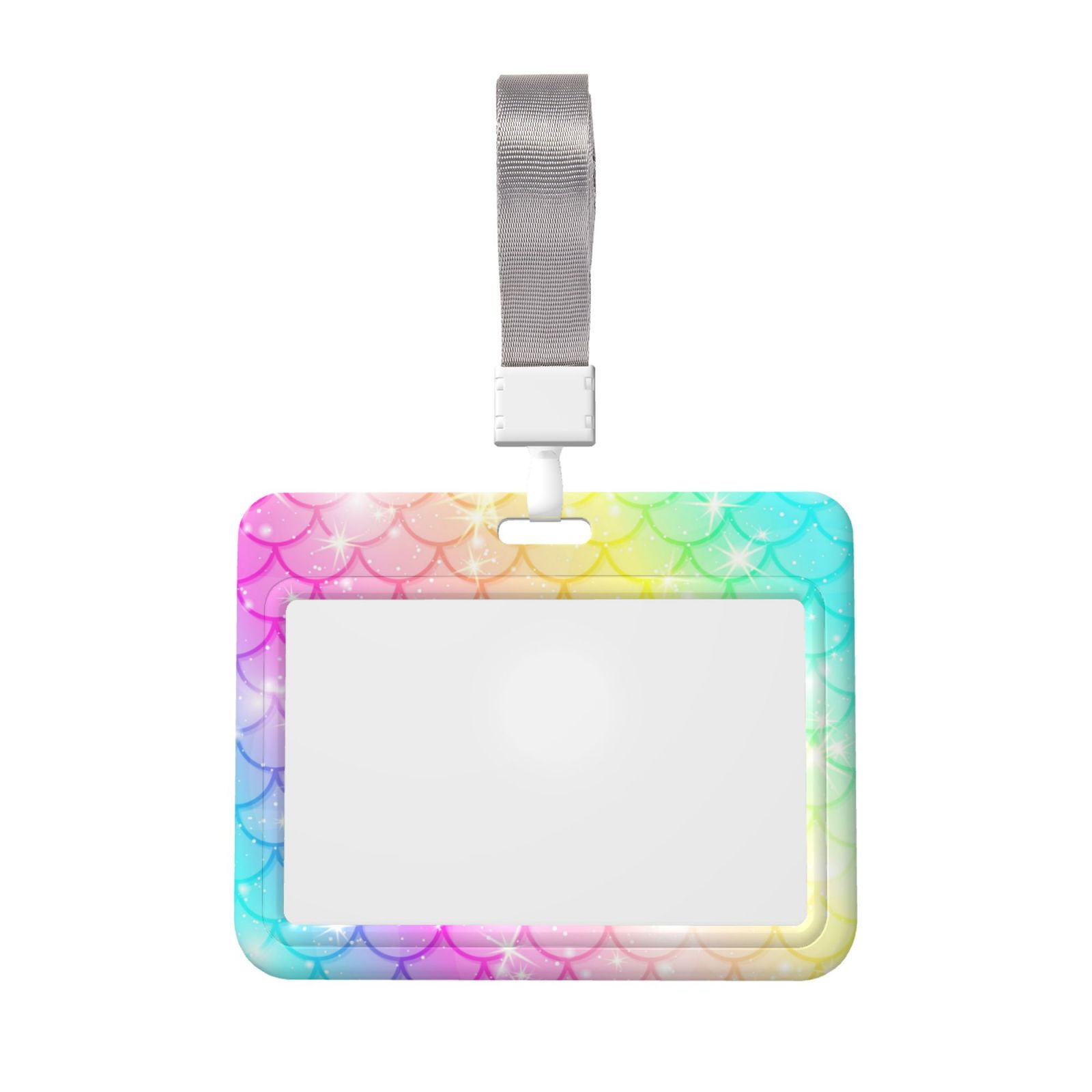 Naloa Fish Scale Card Badge Holder Work Badge Sleeve for Office, School ...