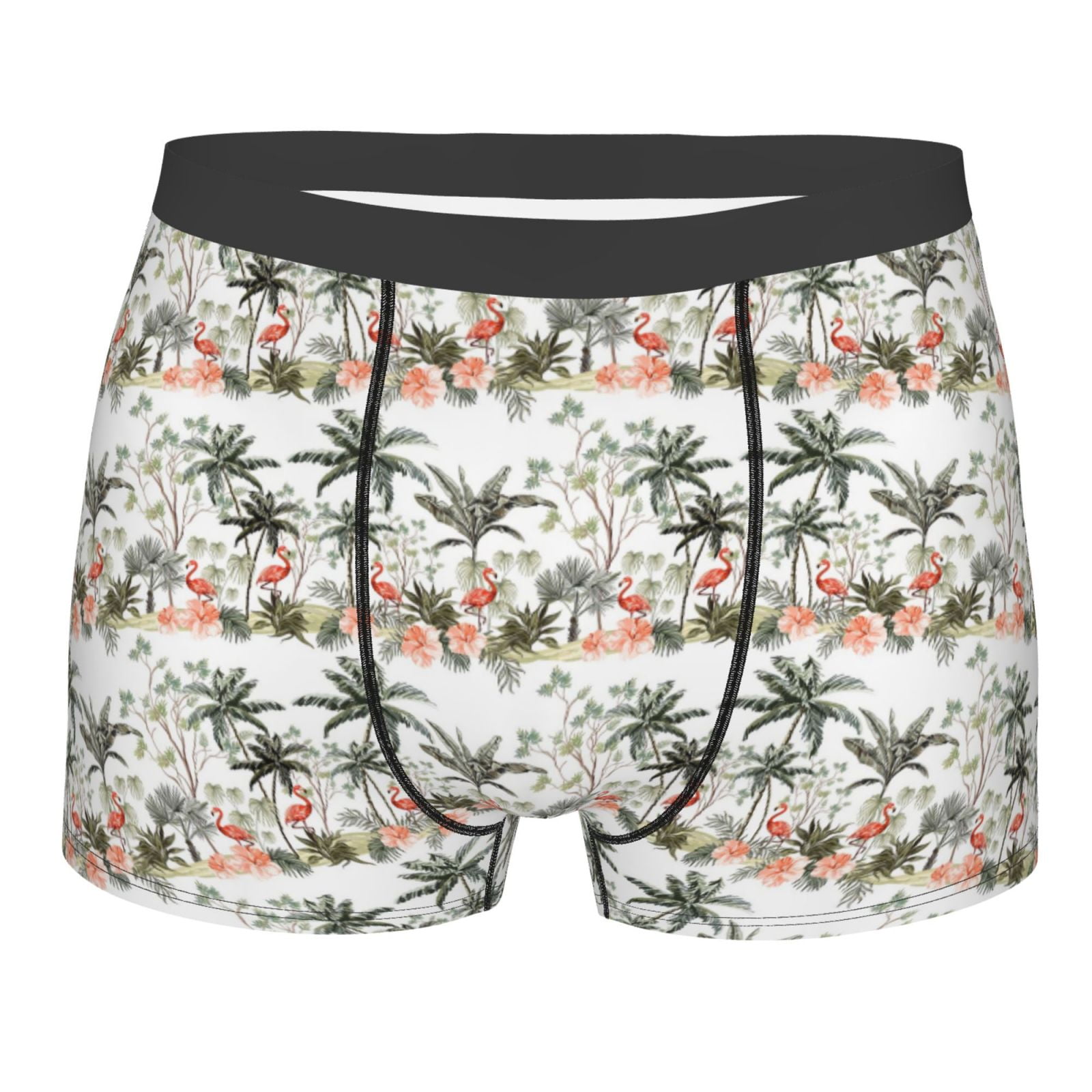Naloa Flamingo Palm Trees Print Mens Underwear - Boxers for Men ...