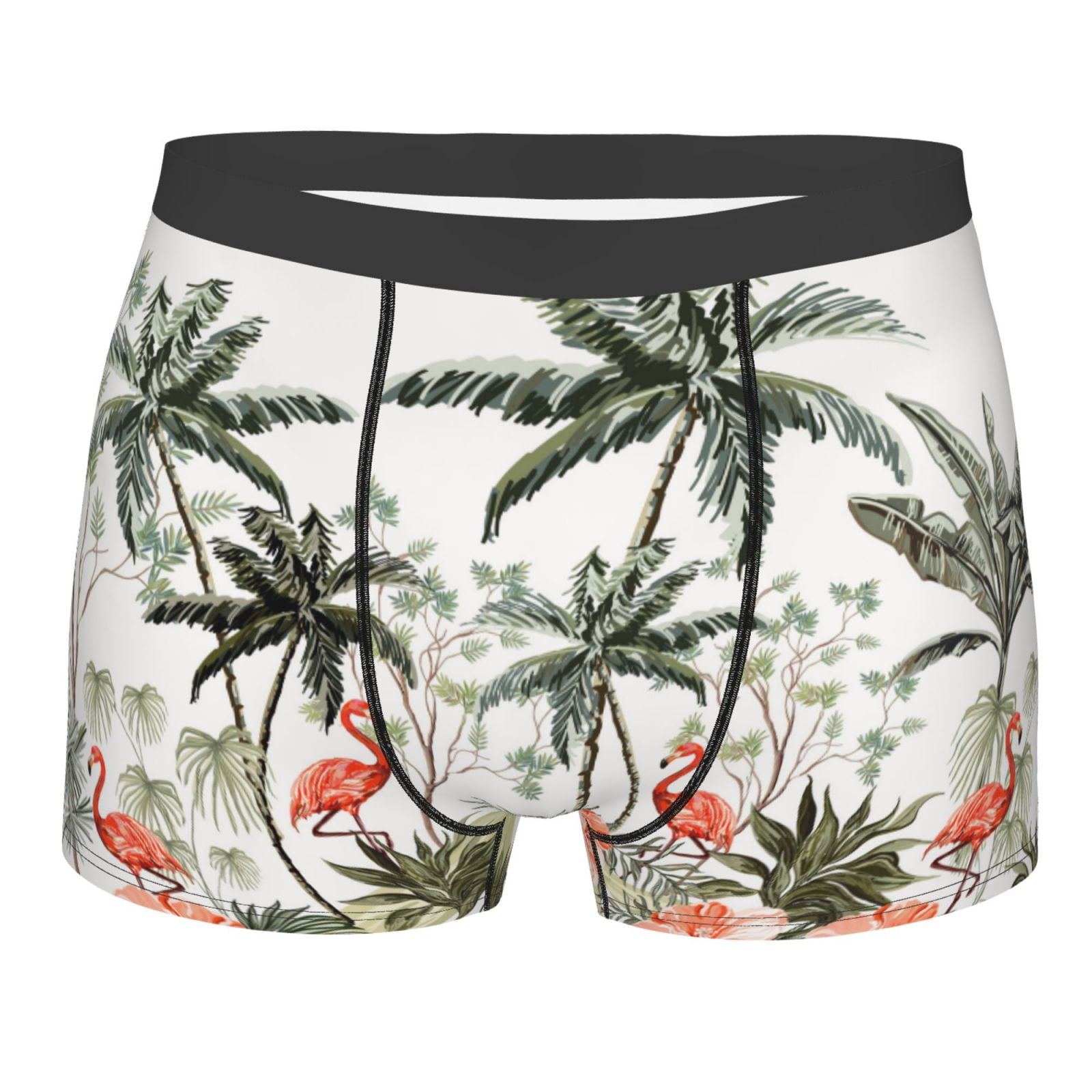 Naloa Flamingo Palm Trees Print Mens Underwear - Boxers for Men ...