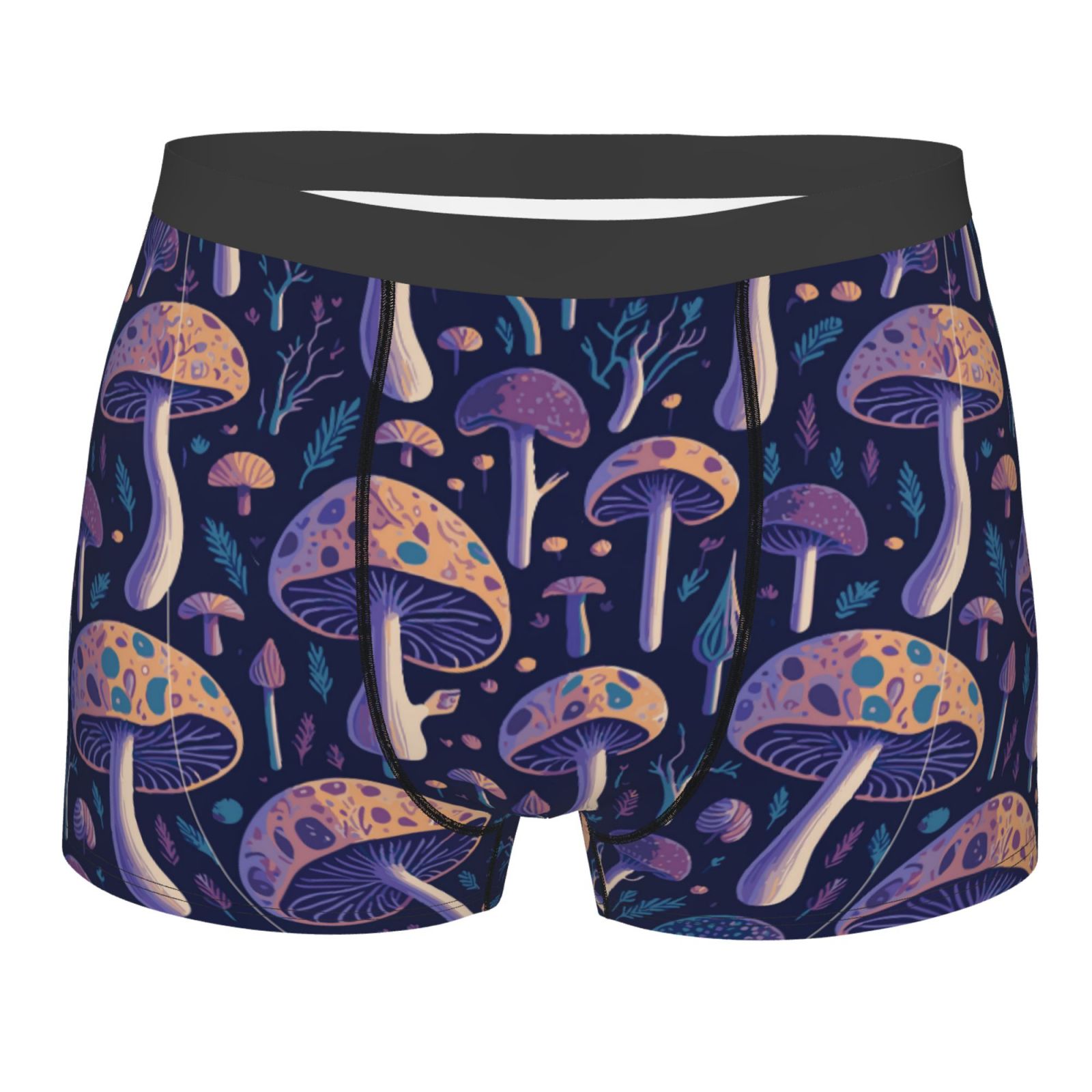 Naloa Floral Hippie Mushrooms Print Mens Underwear - Boxers for Men ...