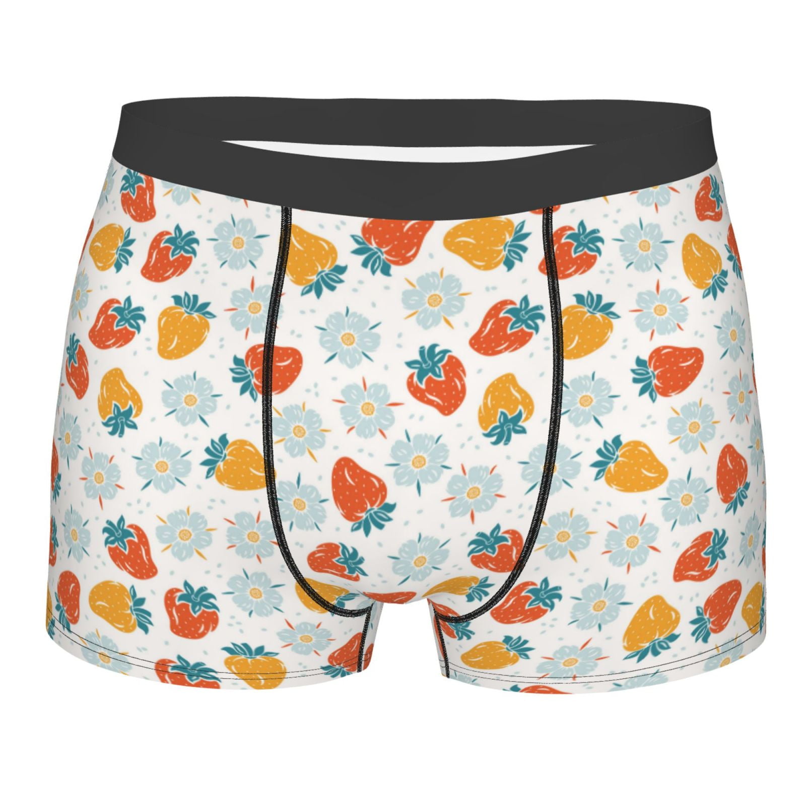 Naloa Floral Strawberr Print Mens Underwear - Boxers for Men, Classic ...