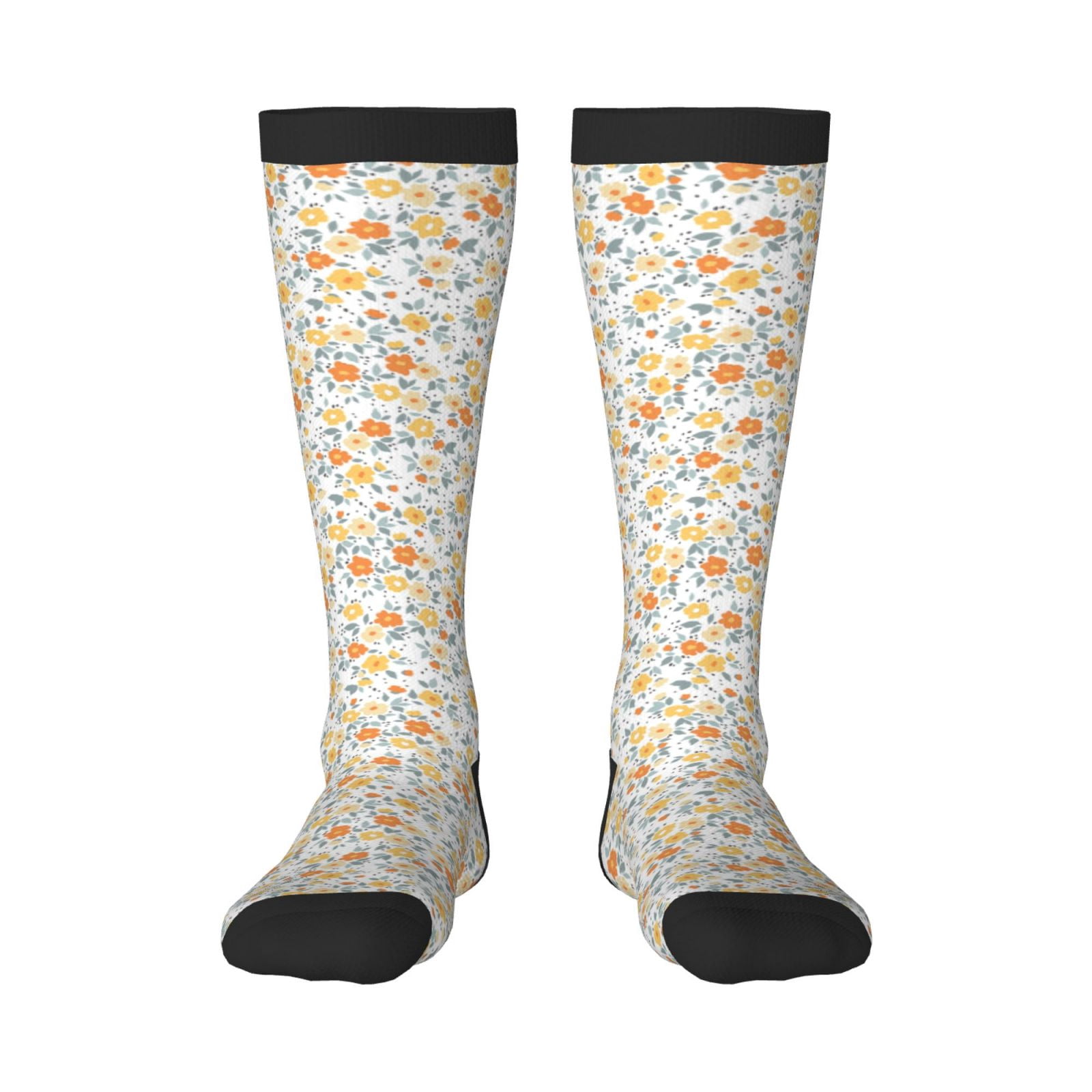 Naloa Floral1 Thigh High Socks Extra Long Stretchy Sock Women Over Knee ...