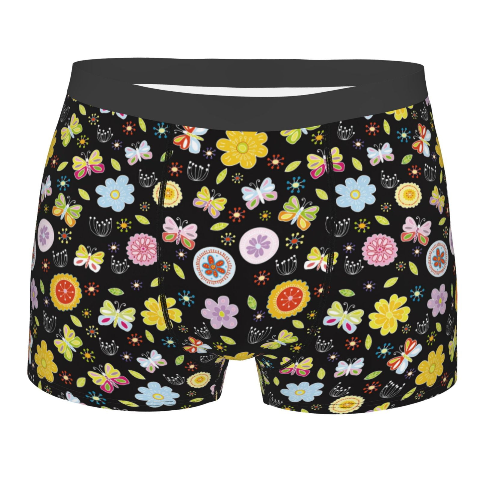 Naloa Flower Butterfly Print Mens Underwear - Boxers for Men, Classic ...