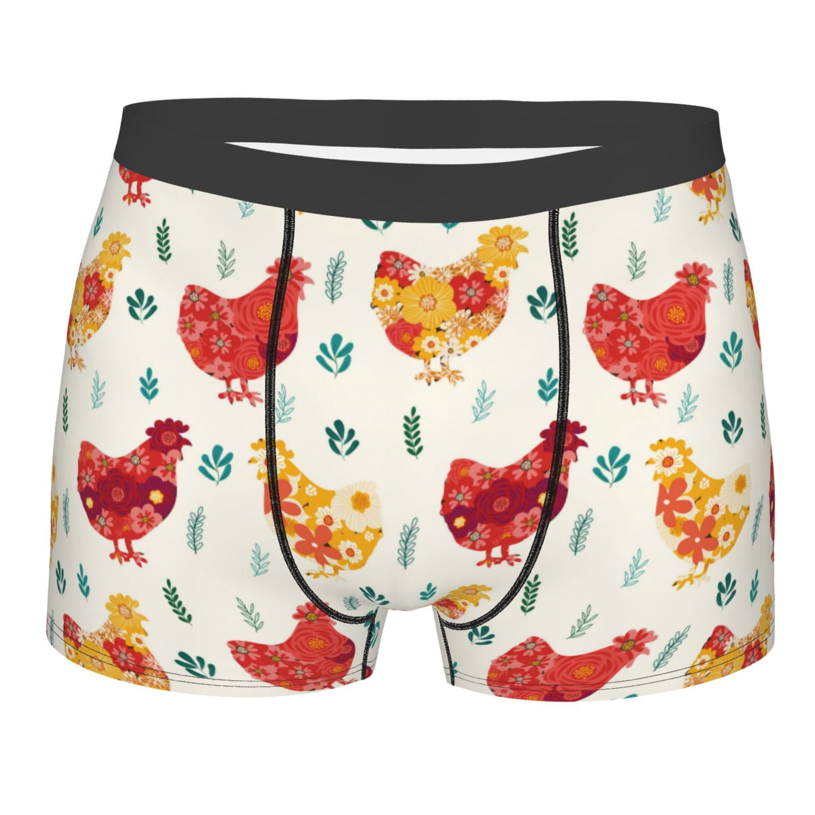 Naloa Flower Chicken Print Mens Underwear - Boxers for Men, Classic ...