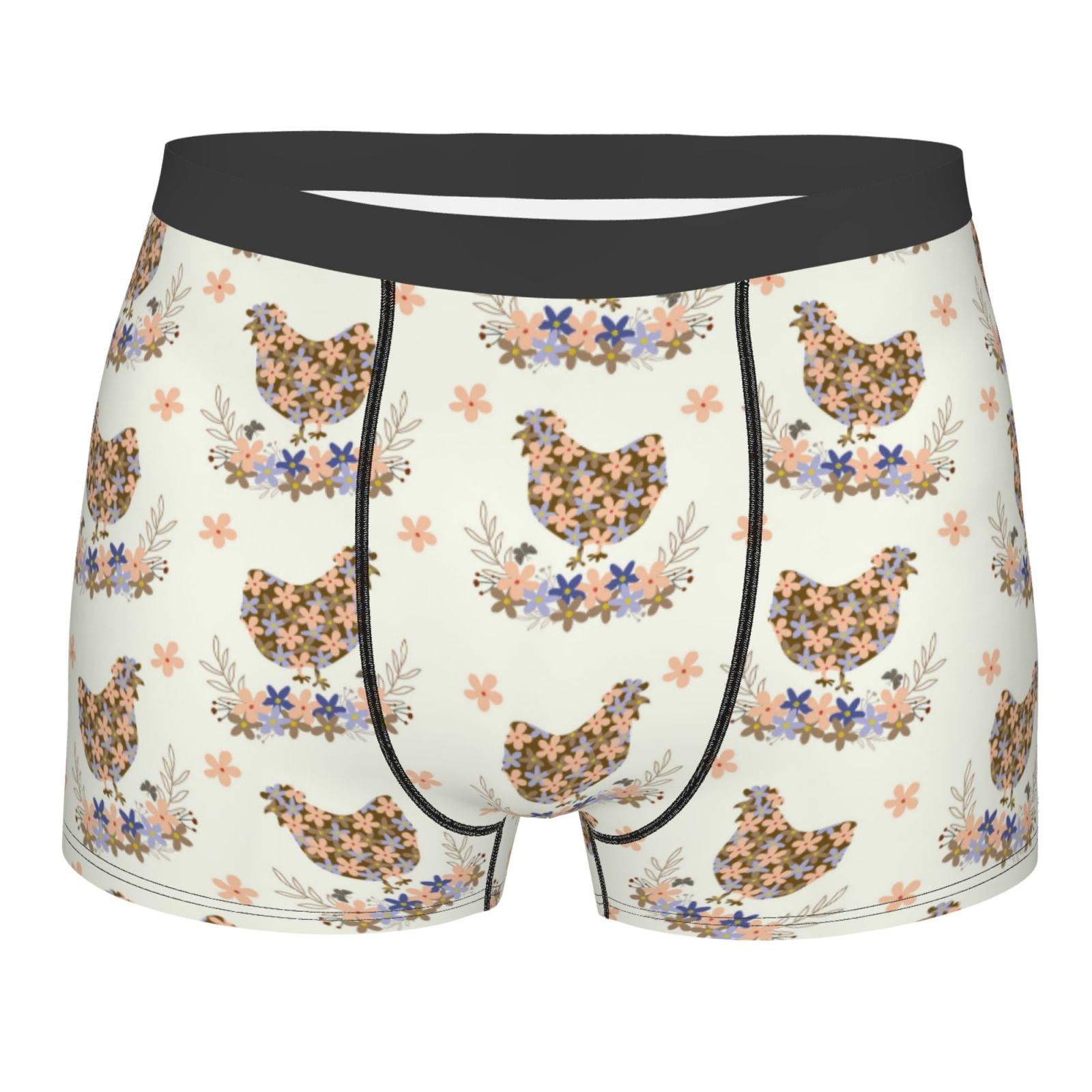 Naloa Flower Chicken Print Mens Underwear - Boxers for Men, Classic ...