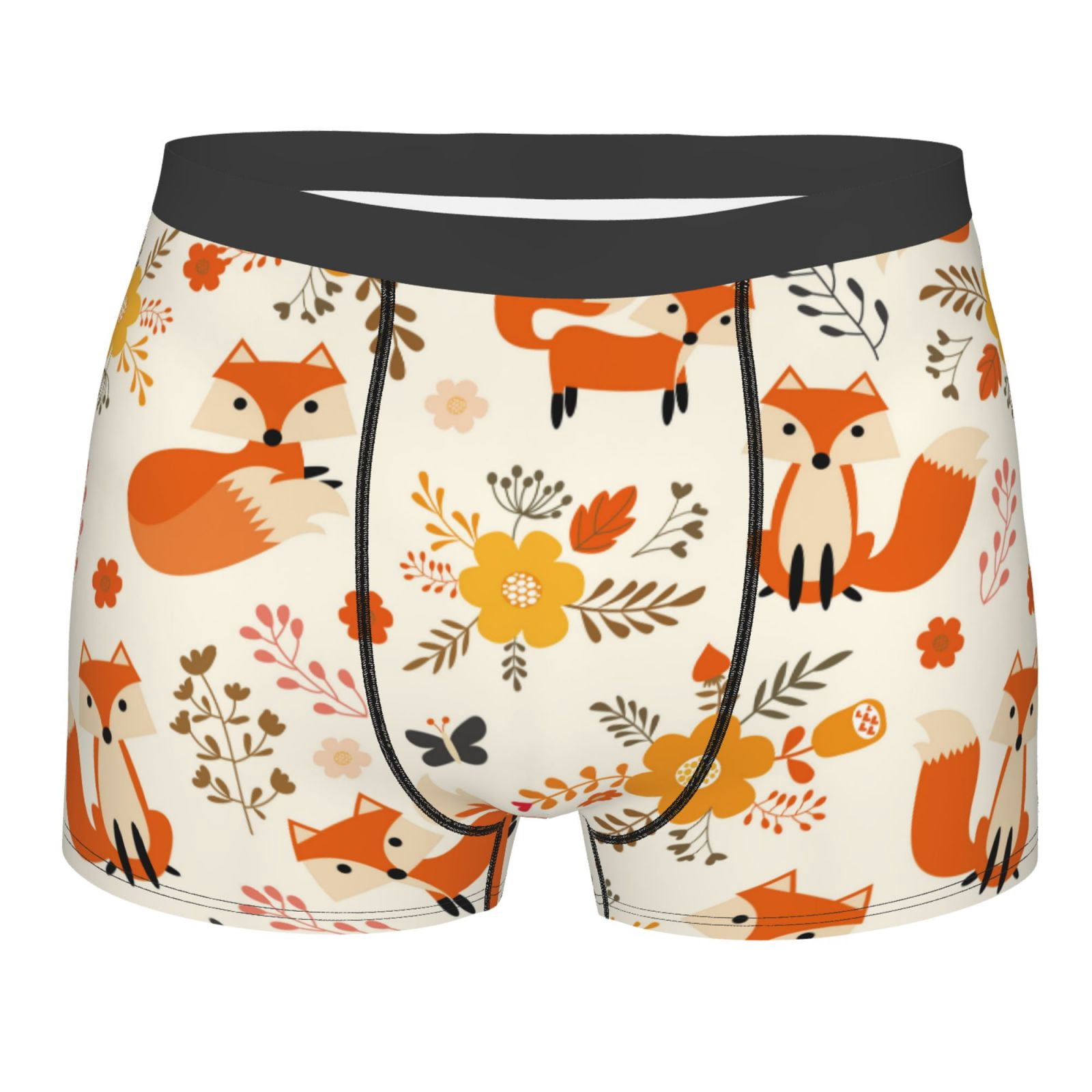 Naloa Flower Fox Print Mens Underwear - Boxers for Men, Classic Briefs ...