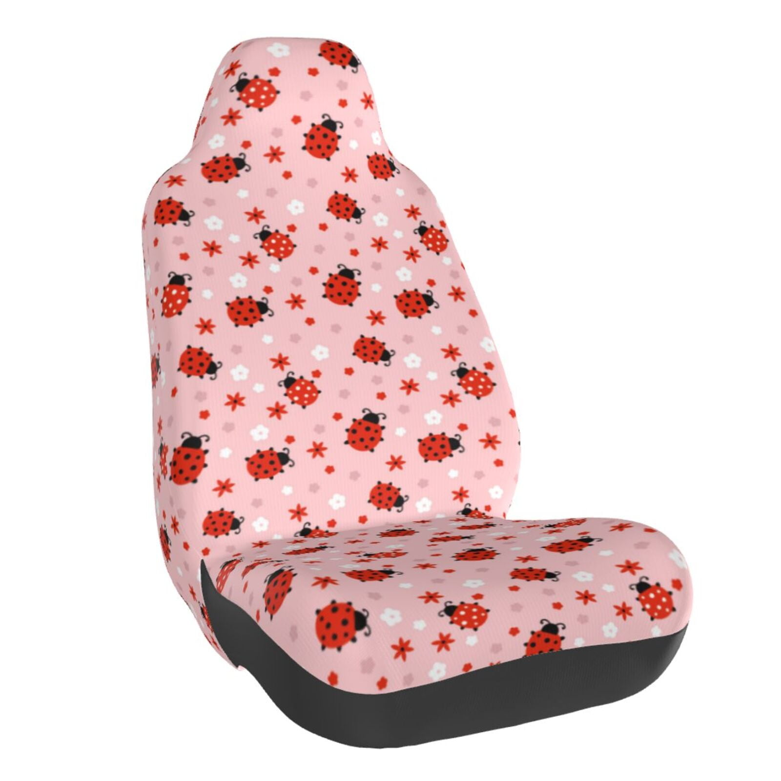 Naloa Flowers And Ladybugs Car Seat Covers Universal Front Seat Coves ...