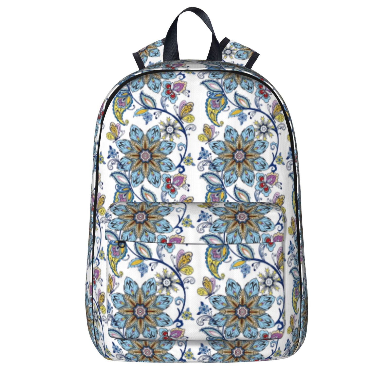Naloa Flowers and Butterflies Print Laptop Backpack - Computer Bag with ...