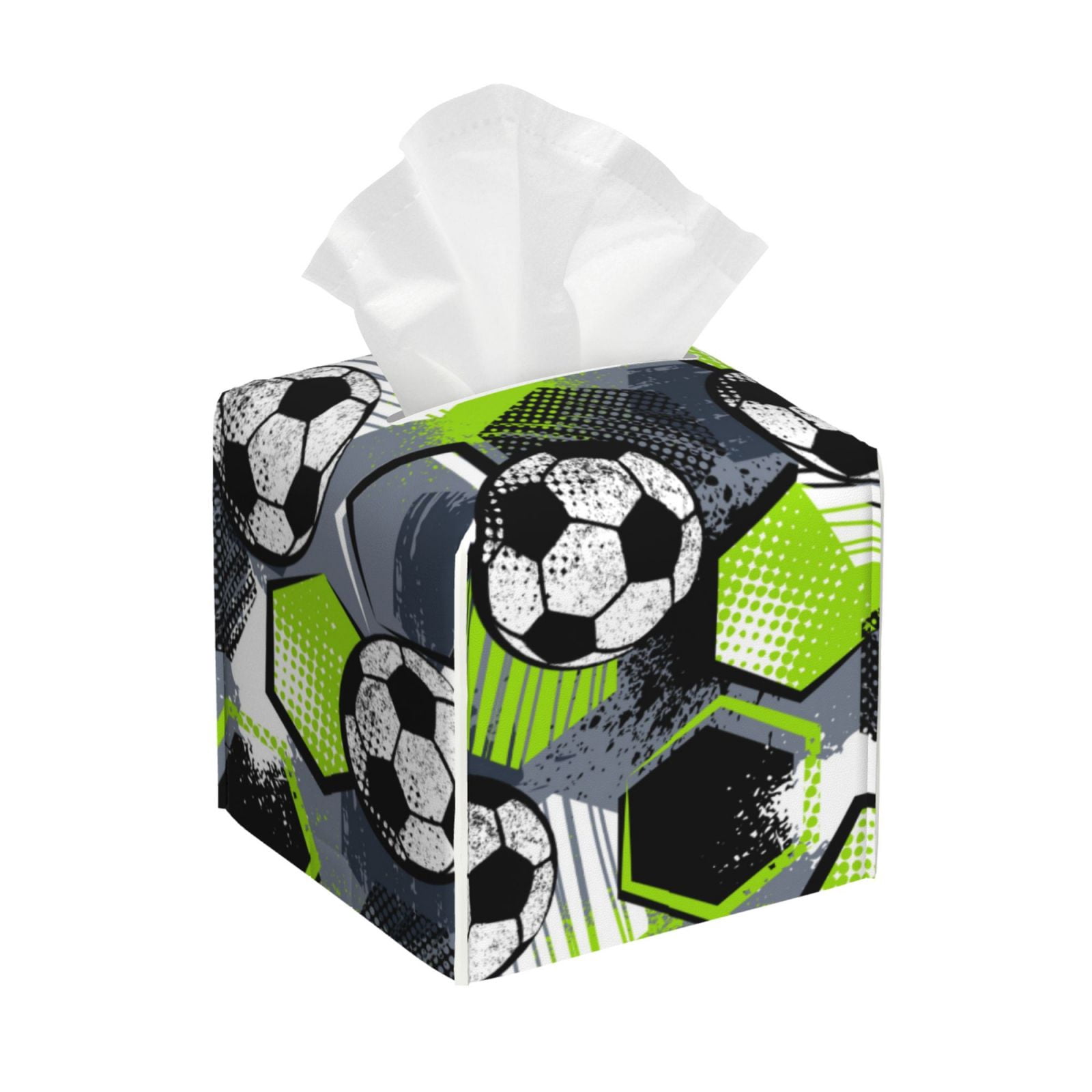 Naloa Football Tissue Box CoverLeather Tissue Holder Square Facial ...