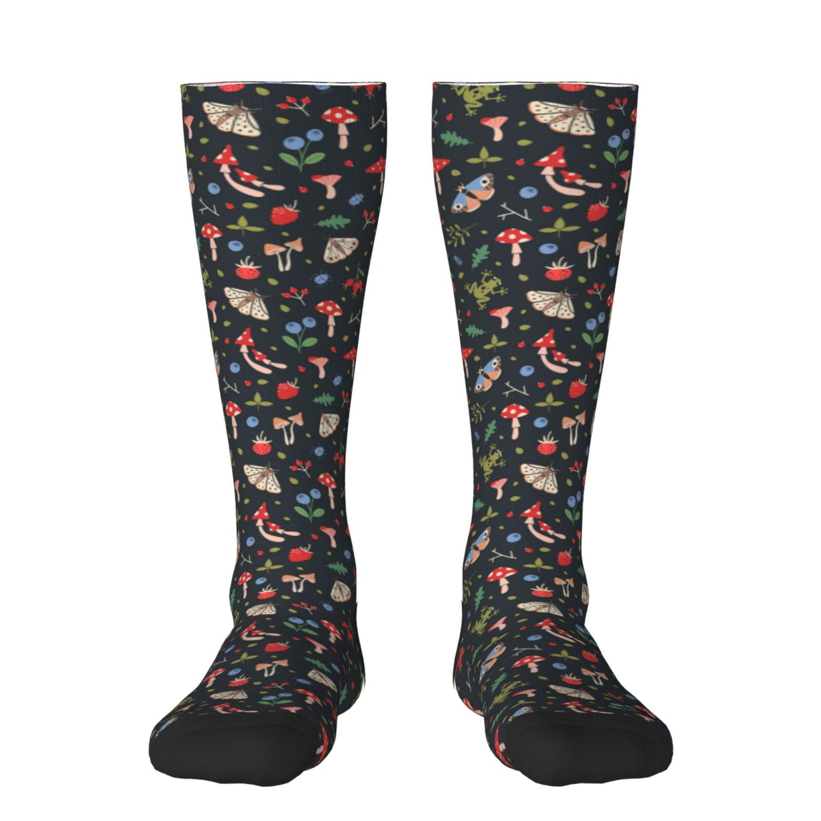 Naloa Forest Flora and Insects Thigh High Socks Extra Long Stretchy ...