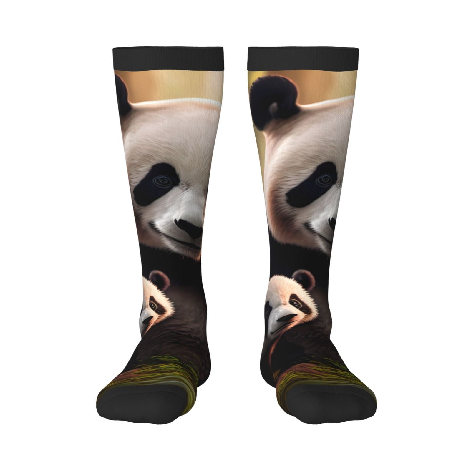 Naloa Forest Panda Thigh High Socks Extra Long Stretchy Sock Women Over ...