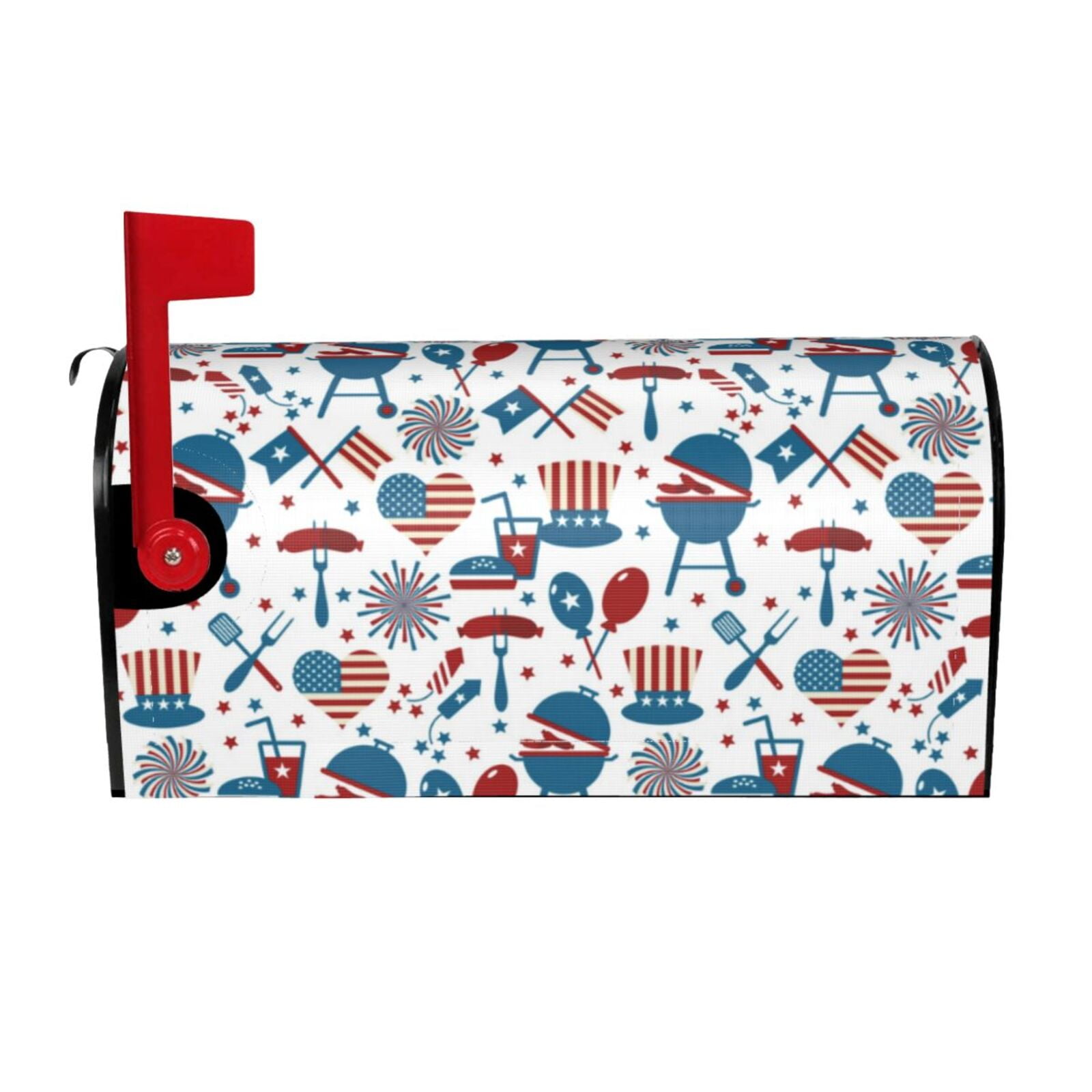 Naloa Fourth Of July Party Mailbox Covers Magnetic Post Box Cover Post Letter Box Cover Garden ...