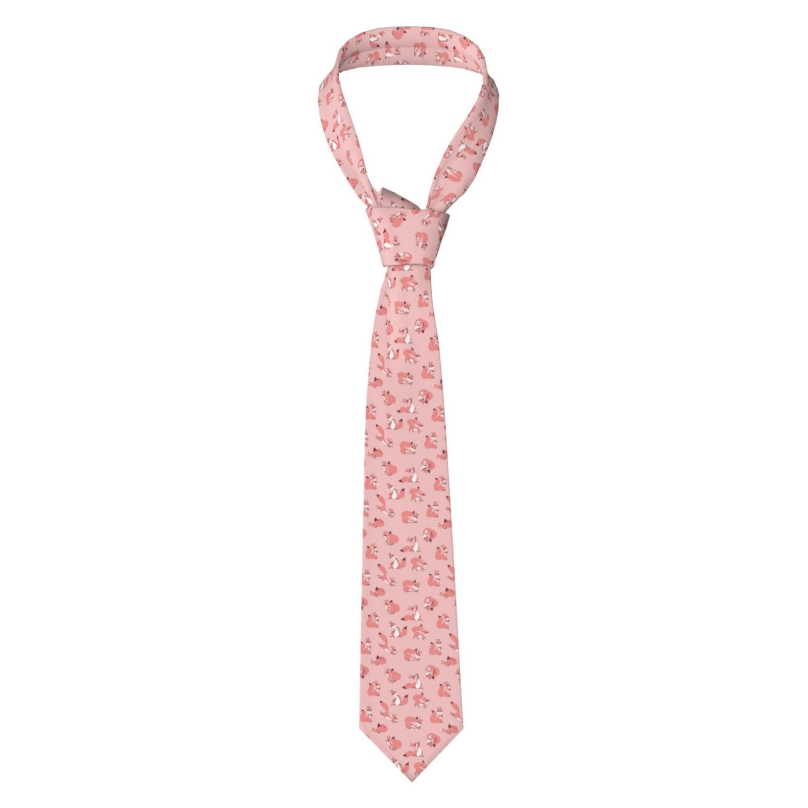 Naloa Fox Print Solid Color Tie Formal Necktie for Men，Suitable for ...