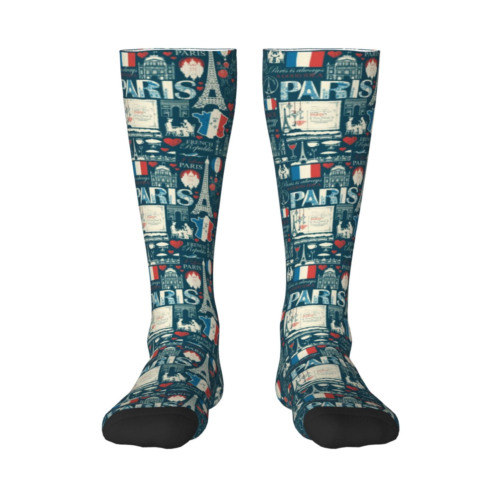 Naloa France and Paris Thigh High Socks Extra Long Stretchy Sock Women ...